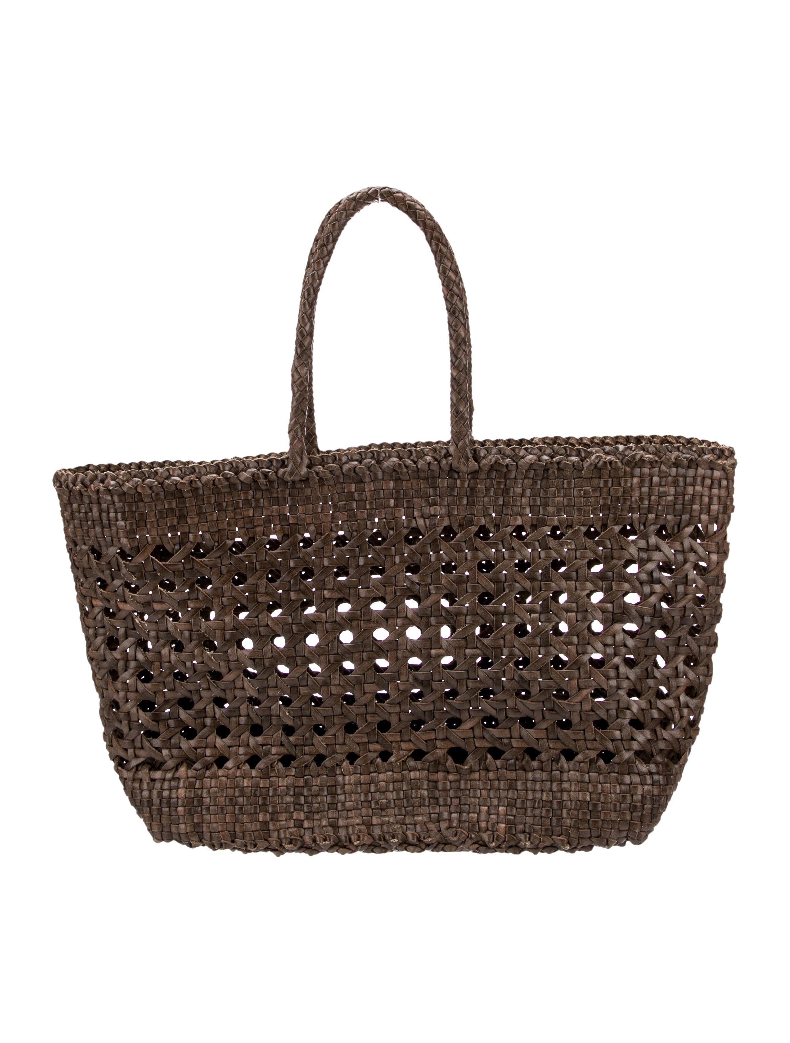 Dragon Diffusion Woven Leather Tote Bag - Brown Totes, Handbags ...