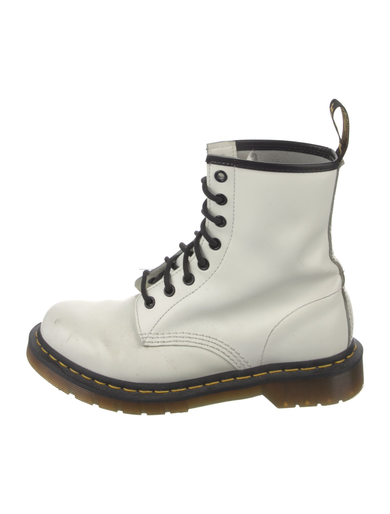 Dr. Martens Leather Colorblock Pattern Combat Boots - White Boots ...