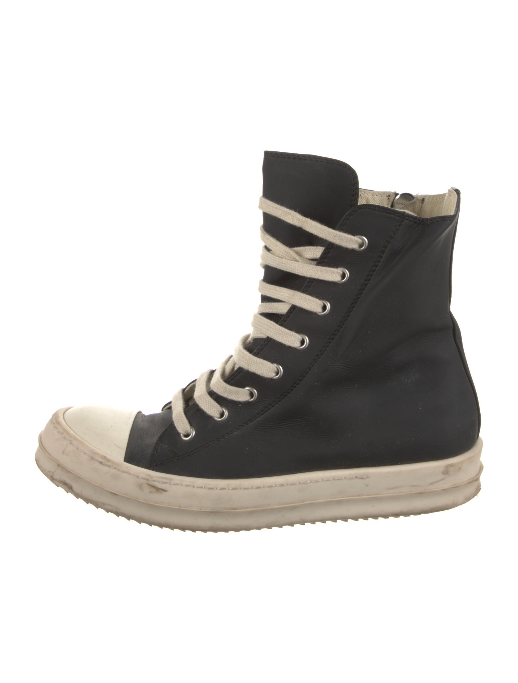 Rick Owens Drkshdw Leather Colorblock Pattern Sneakers - Black Sneakers ...