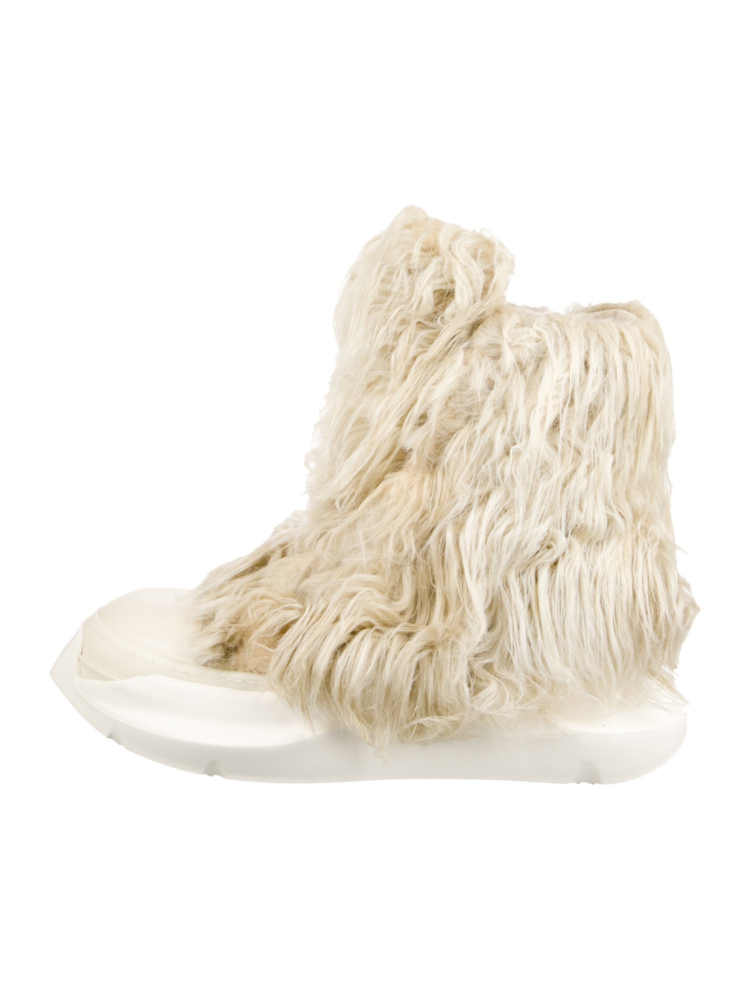 Rick Owens Drkshdw Faux Fur Boots w/ Tags - Neutrals Boots, Shoes ...