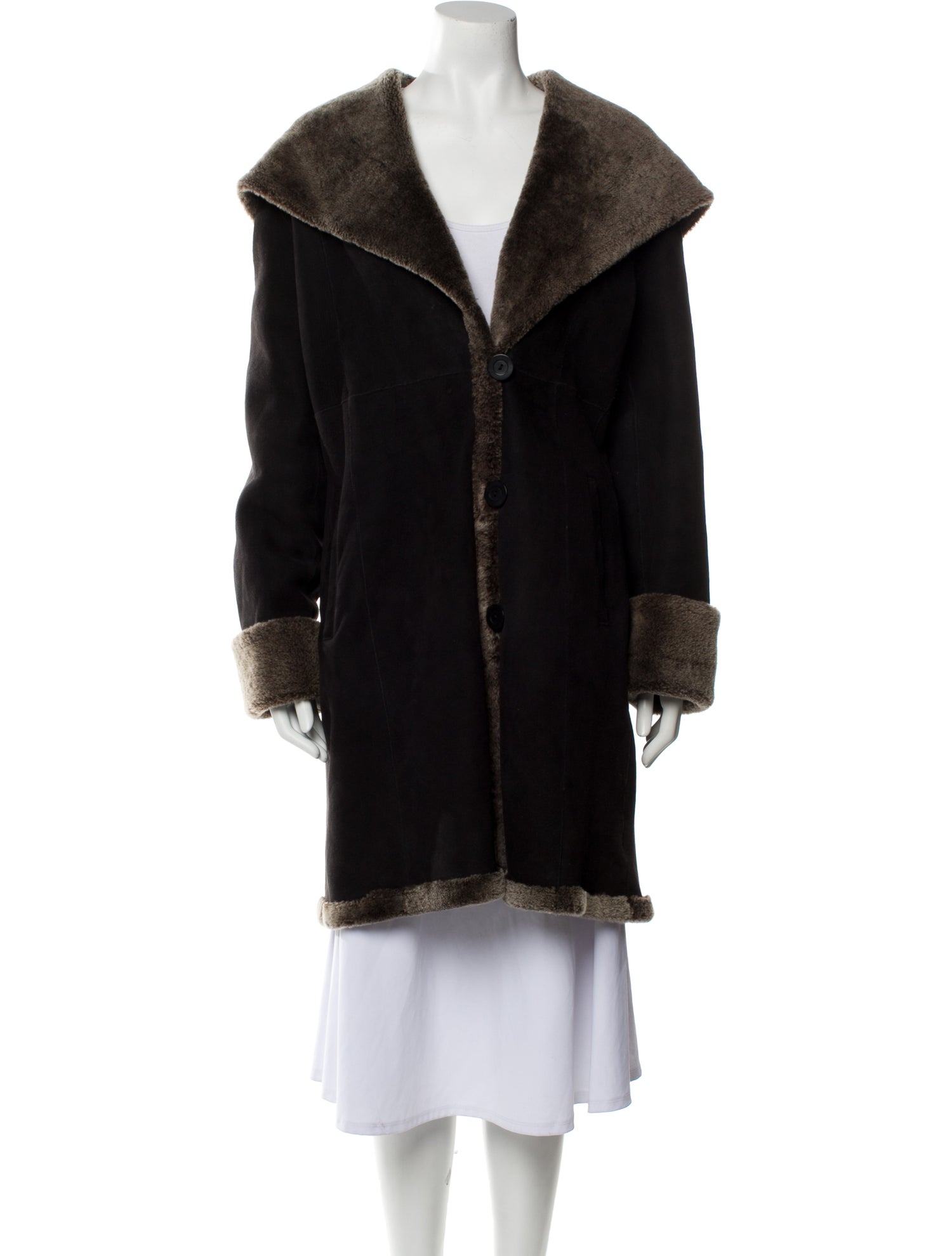 Blue Duck Shearling Fur Coat - Brown Coats, Clothing - WDUCK20442 | The ...