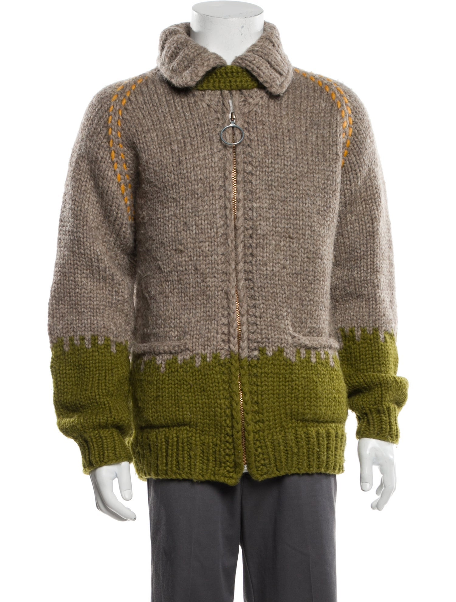 Eddie Bauer x Nigel Cabourne Colorblock Pattern Collar Cardigan ...