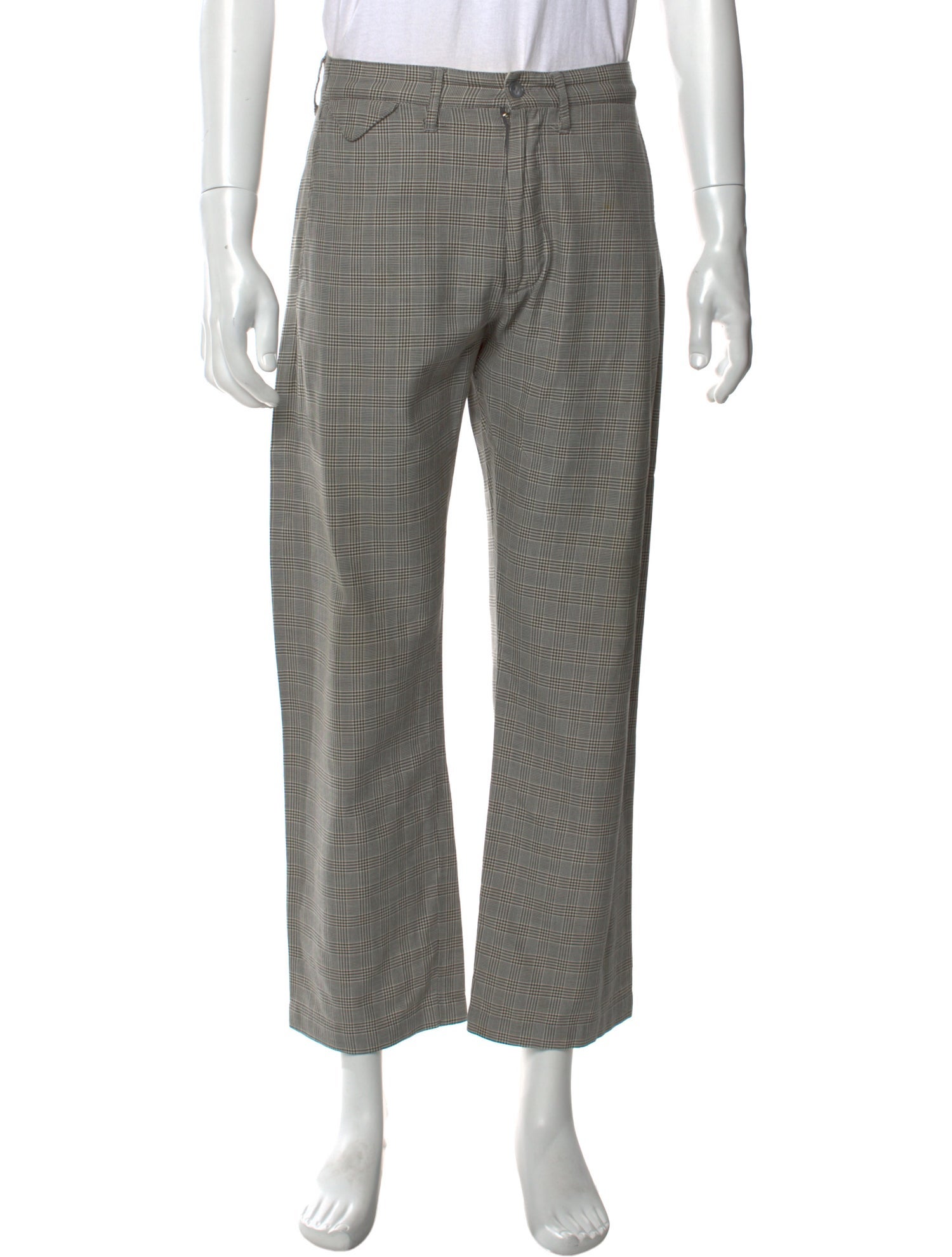 Engineered Garments Plaid Print Pants - Grey, 18" Rise Pants, Clothing ...