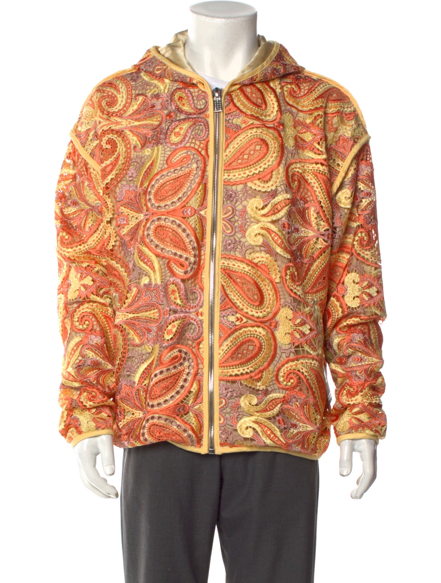 EARTHLING VIP Paisley Print Crew Neck Hoodie - Orange Sweatshirts ...