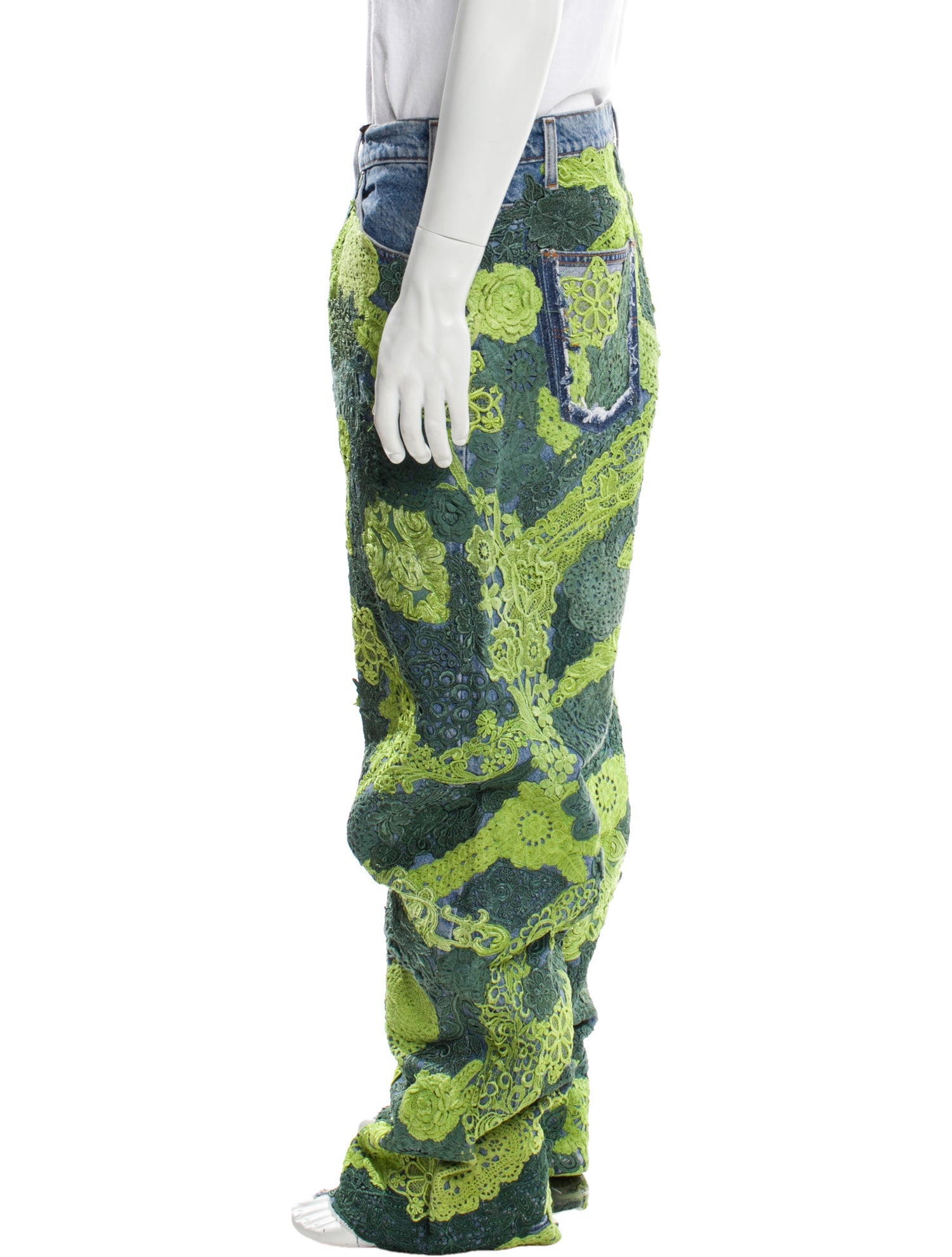 EARTHLING VIP Straight-Leg Jeans - Green, 13.75" Rise Jeans, Clothing ...