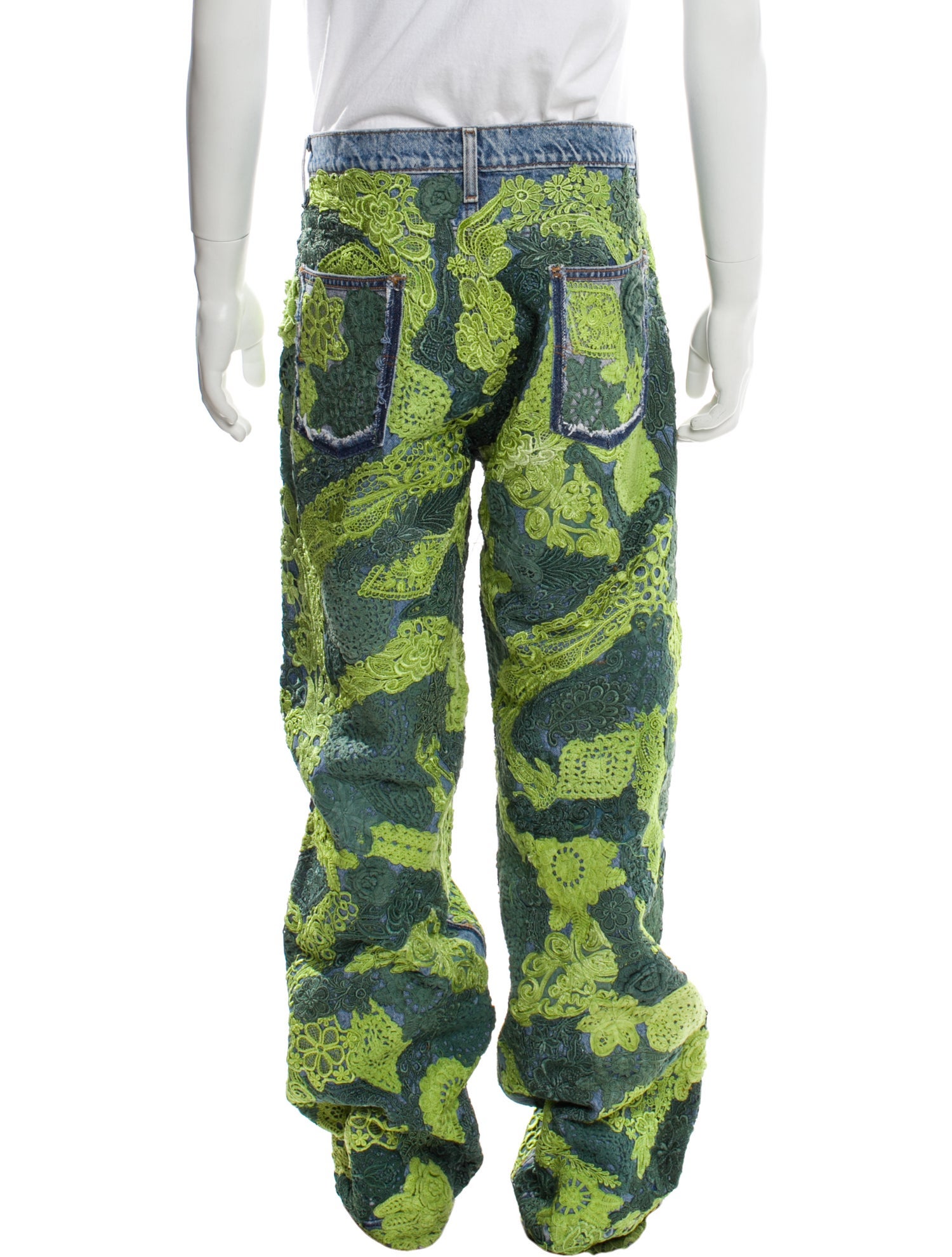EARTHLING VIP Straight-Leg Jeans - Green, 13.75" Rise Jeans, Clothing ...