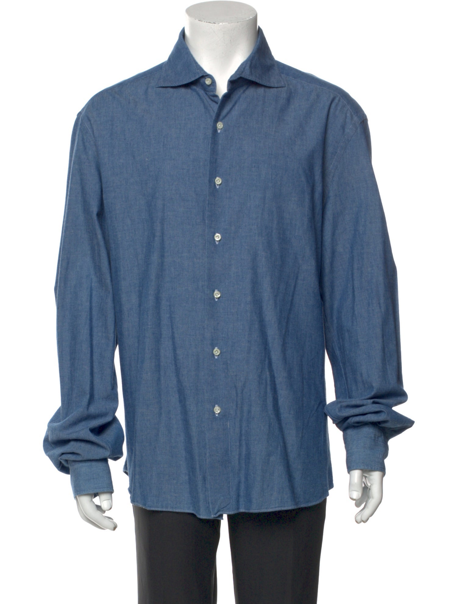 Eidos Long Sleeve Shirt - Blue Casual Shirts, Clothing - WEDOS20941 | The RealReal