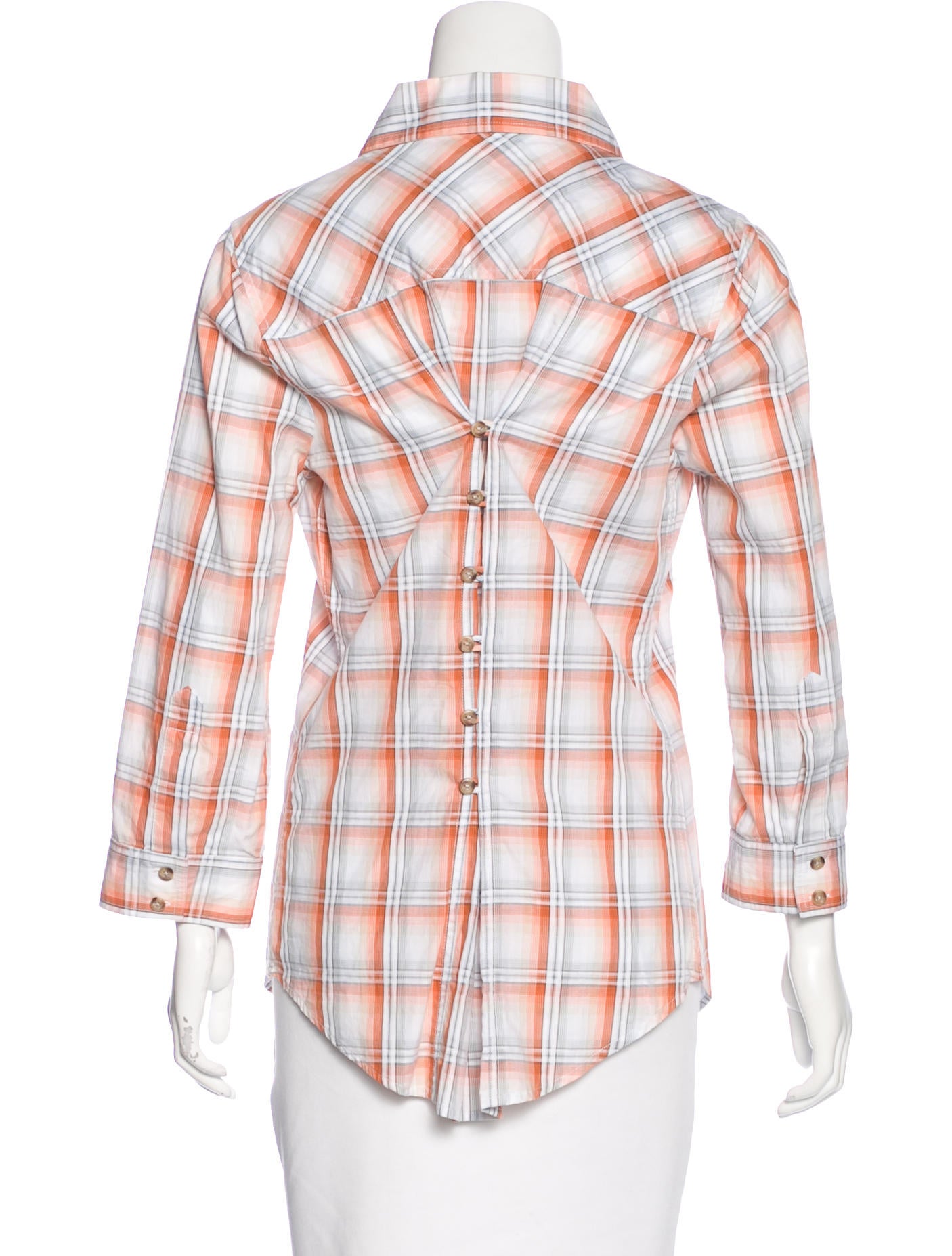 Elizabeth and James Plaid Button-Up Top - Clothing - WEI40689 | The ...
