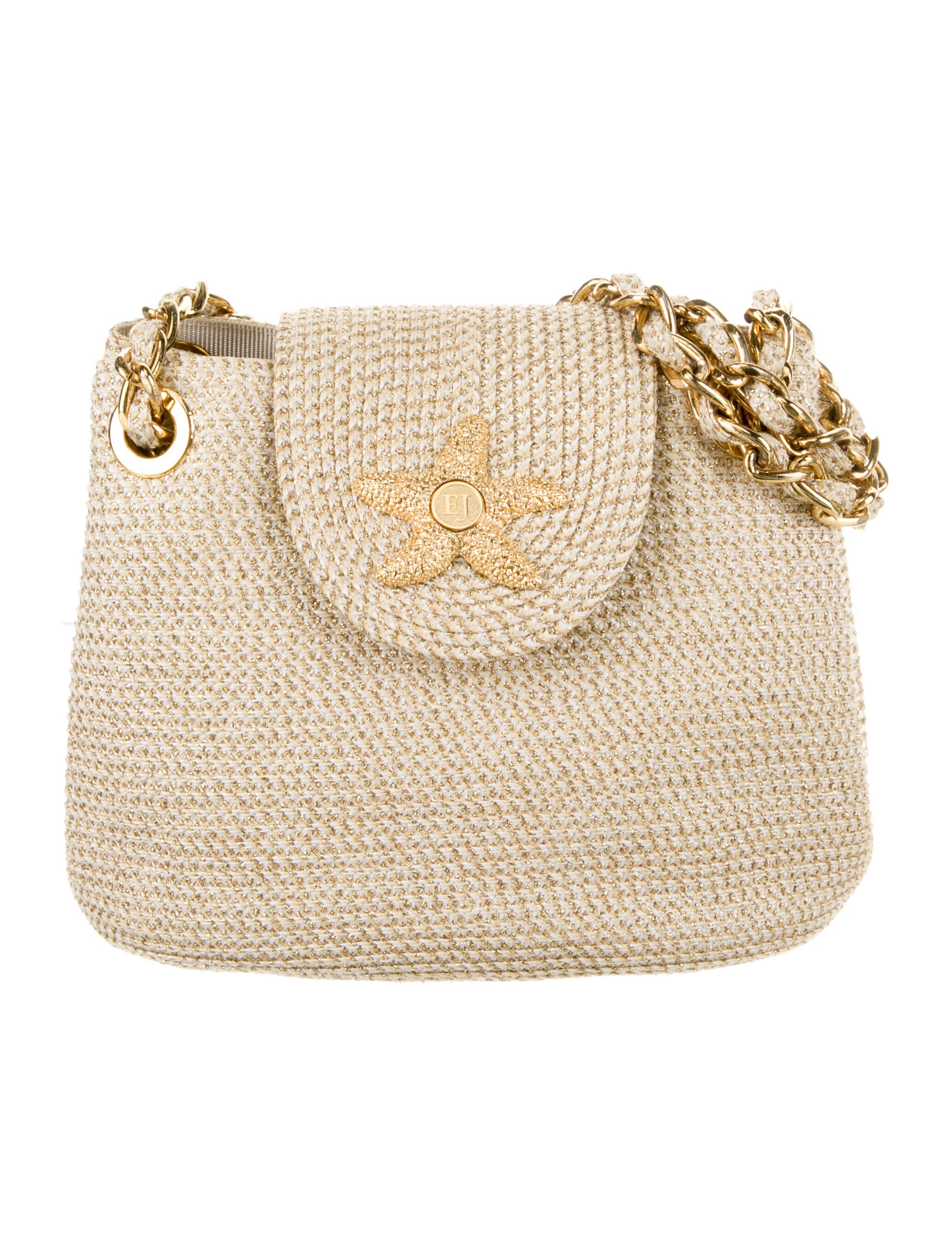 Eric Javits Raffia Chain-Link Shoulder Bag - Neutrals Shoulder Bags ...