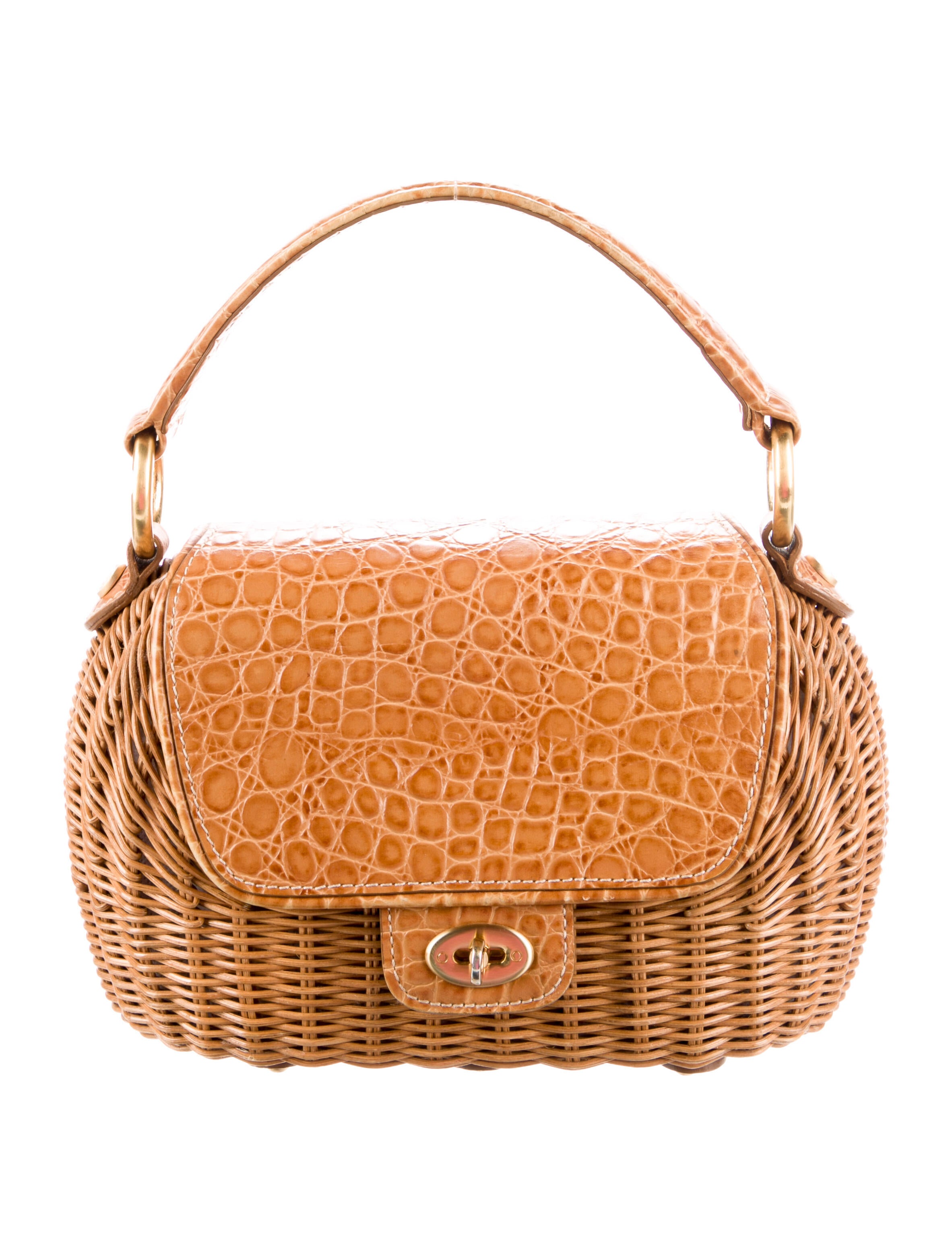 Eric Javits Embroidered Wicker Bag - Neutrals Handle Bags, Handbags ...