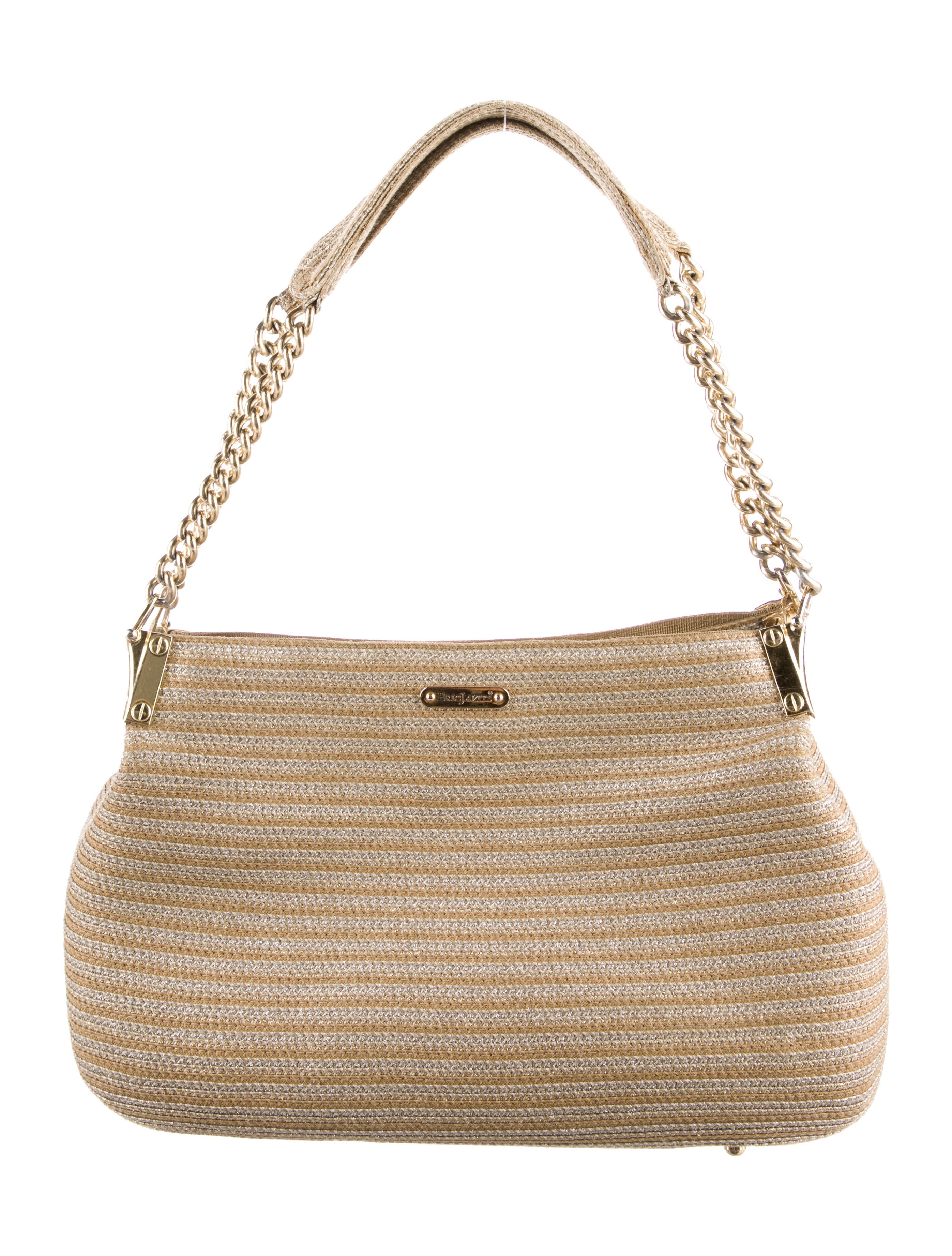 Eric Javits Raffia Leather Shoulder Bag - Neutrals Shoulder Bags ...