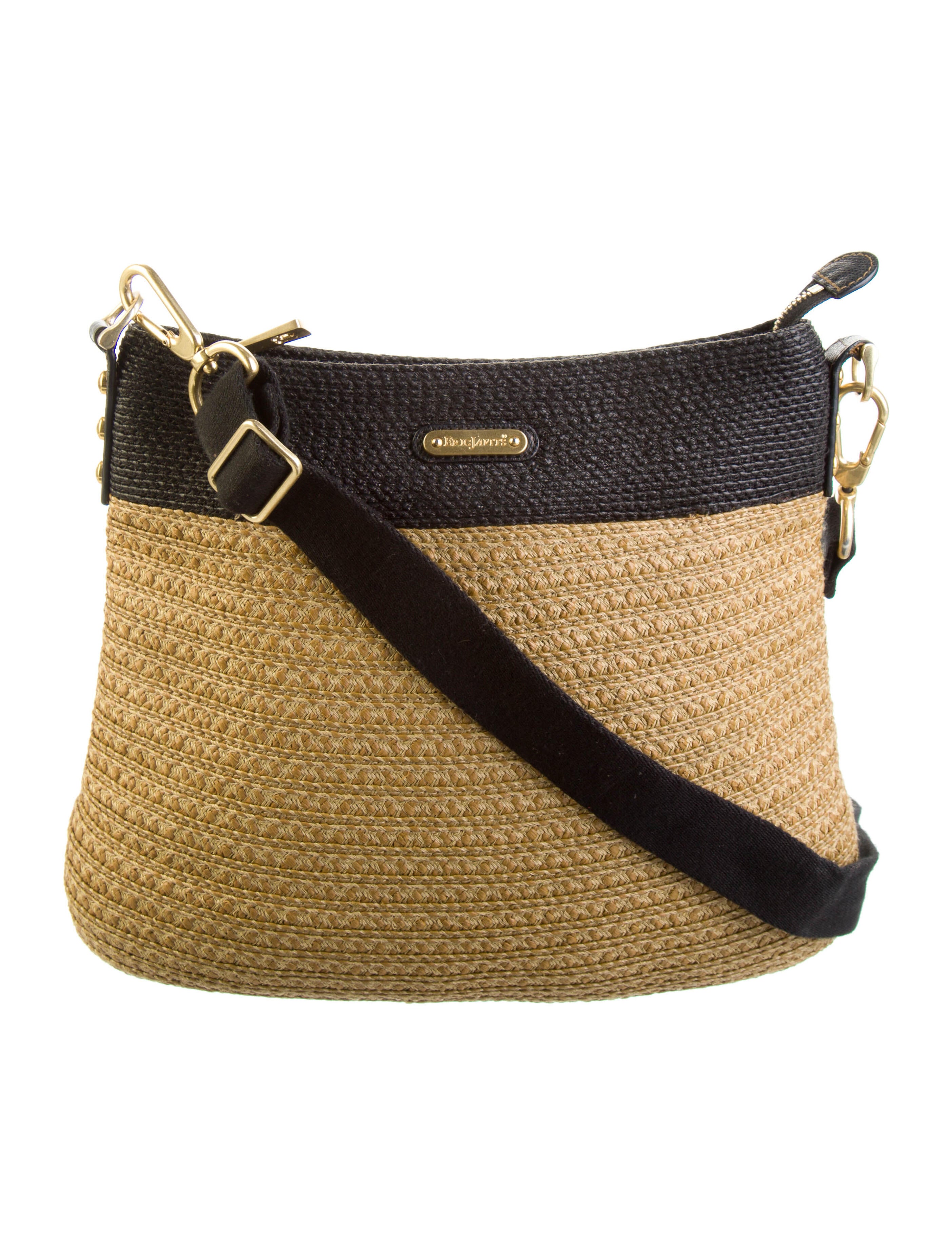 Eric Javits Leather Trimmed Raffia Shoulder Bag - Neutrals Shoulder ...