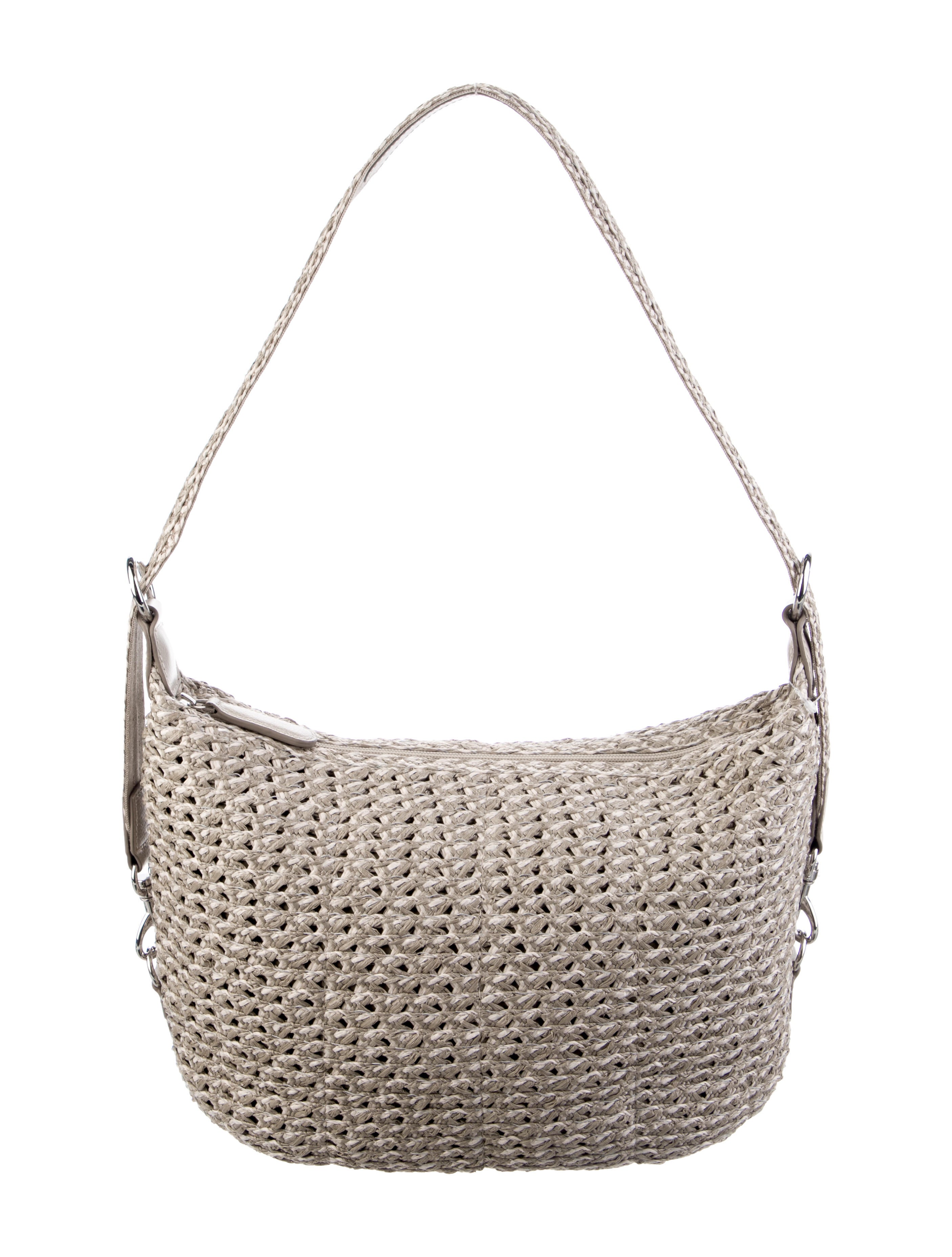 Eric Javits Woven Plastic Shoulder Bag - Grey Shoulder Bags, Handbags ...
