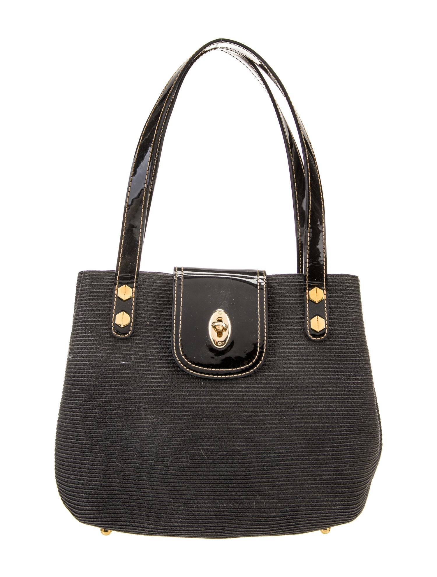 Eric Javits Raffia Handbag - Black Handle Bags, Handbags - WEJ30914 ...