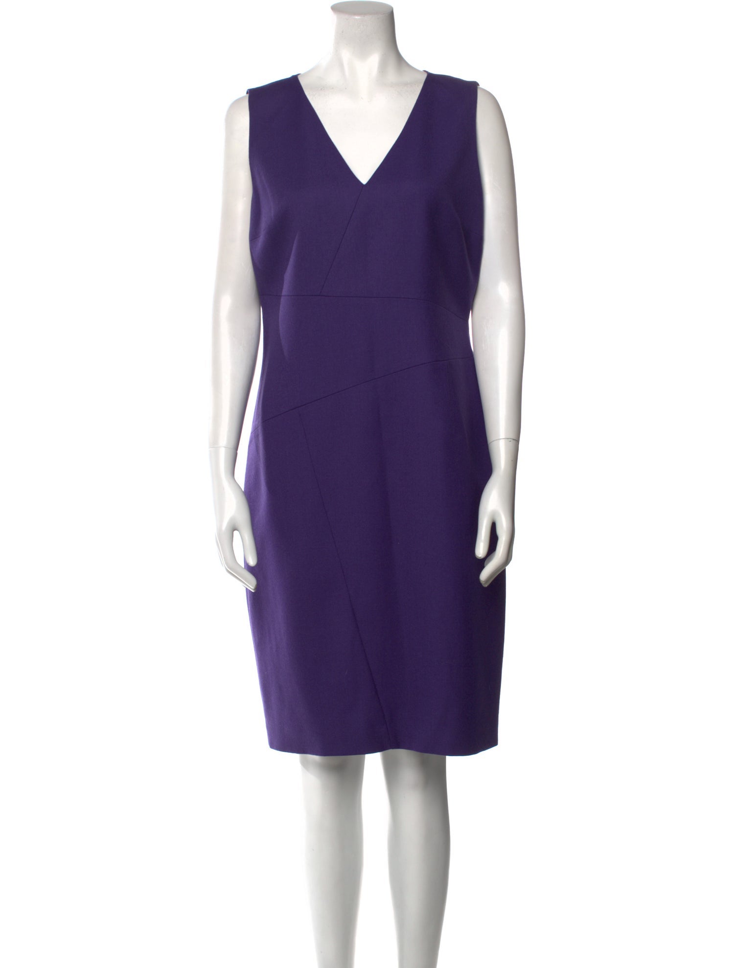 Elie Tahari V-Neck Knee-Length Dress - Purple Dresses, Clothing ...