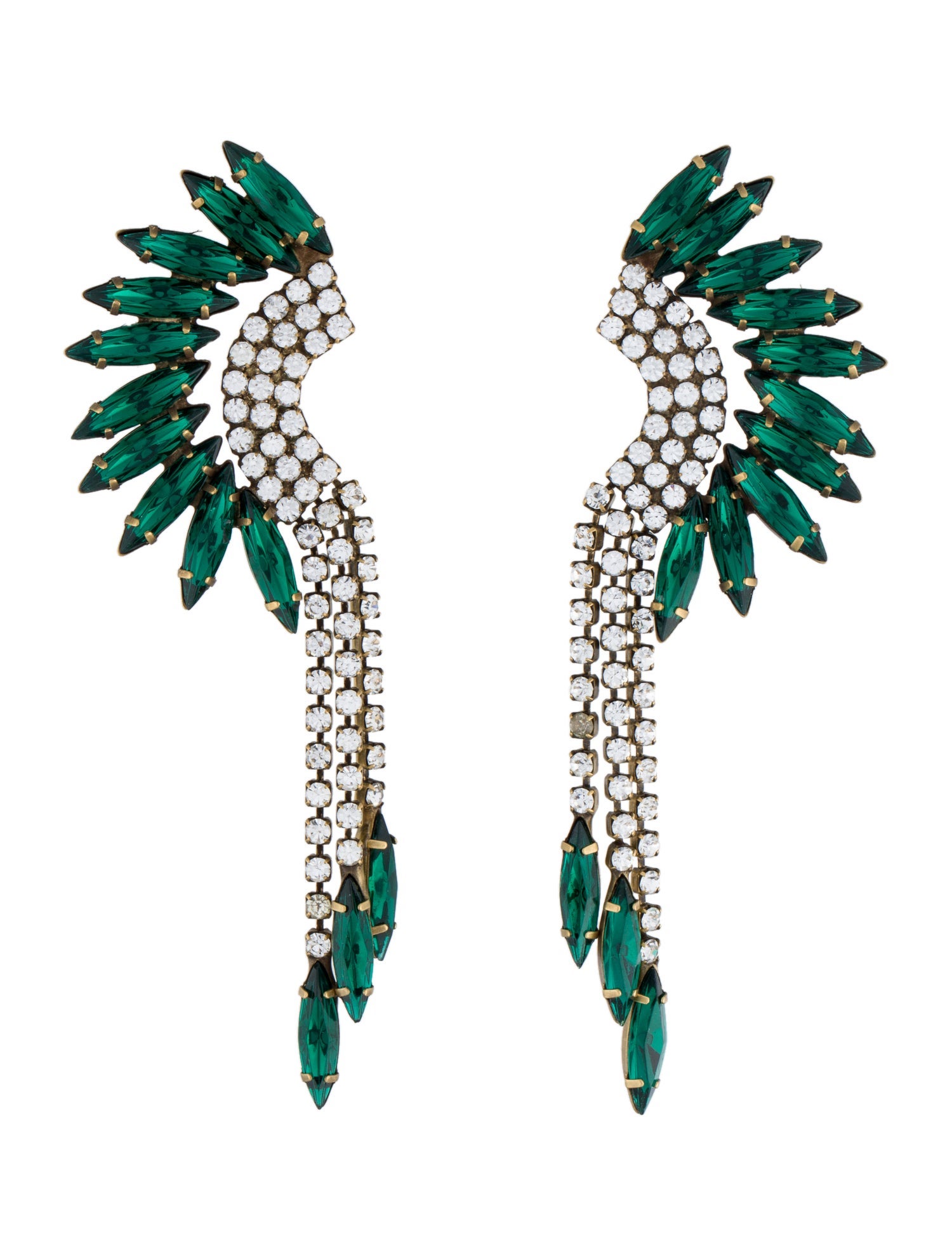 Elizabeth Cole Crystal Mohawk Drop Earrings - Gold-Tone Metal Drop ...
