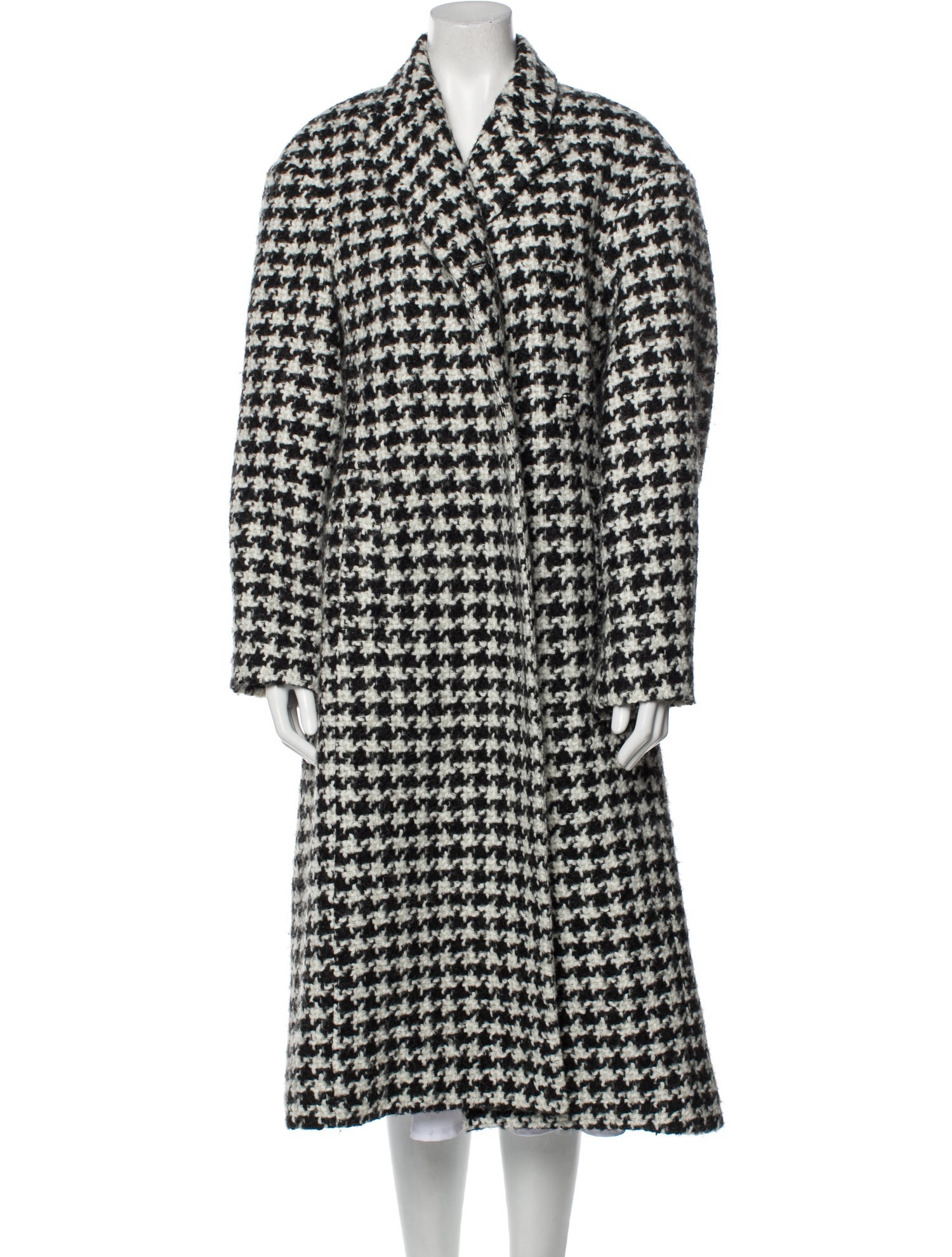 Ellery Houndstooth Print Coat - Black Coats, Clothing - WELLY26439 ...