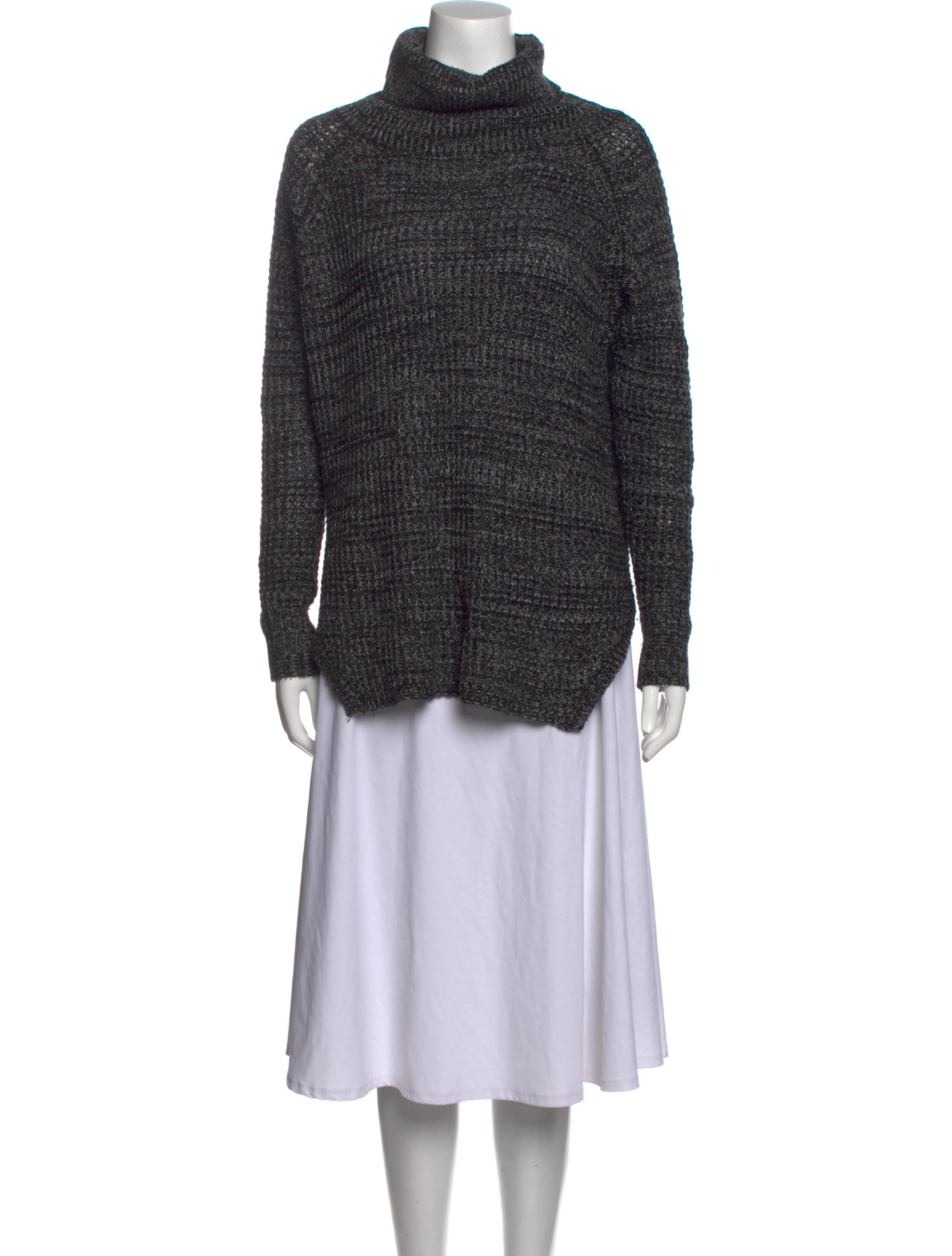 Elan Turtleneck Sweater - Grey Knitwear, Clothing - WELON21529 | The ...
