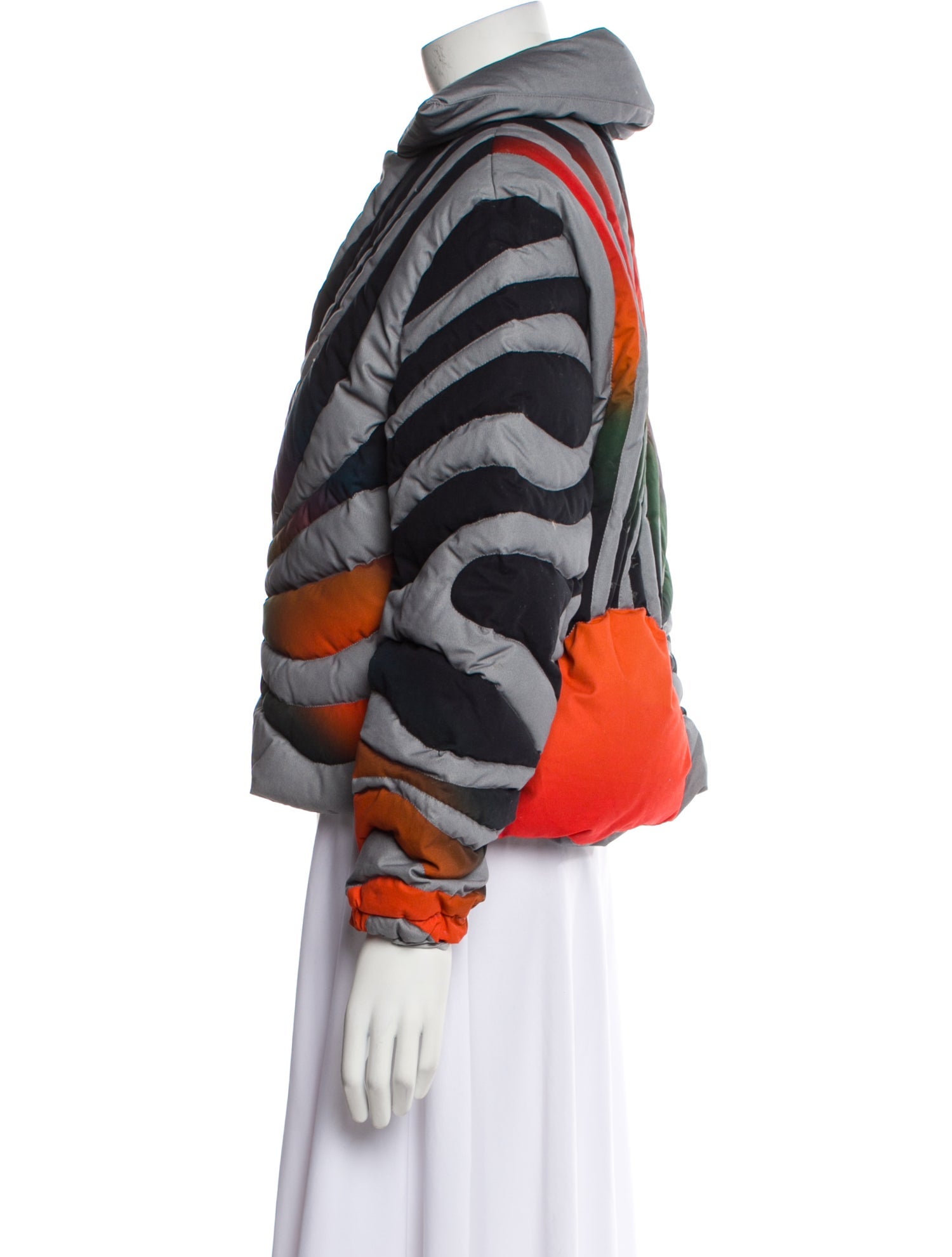 ERL Striped Down Jacket - Grey Jackets, Clothing - WELRM22634 | The RealReal