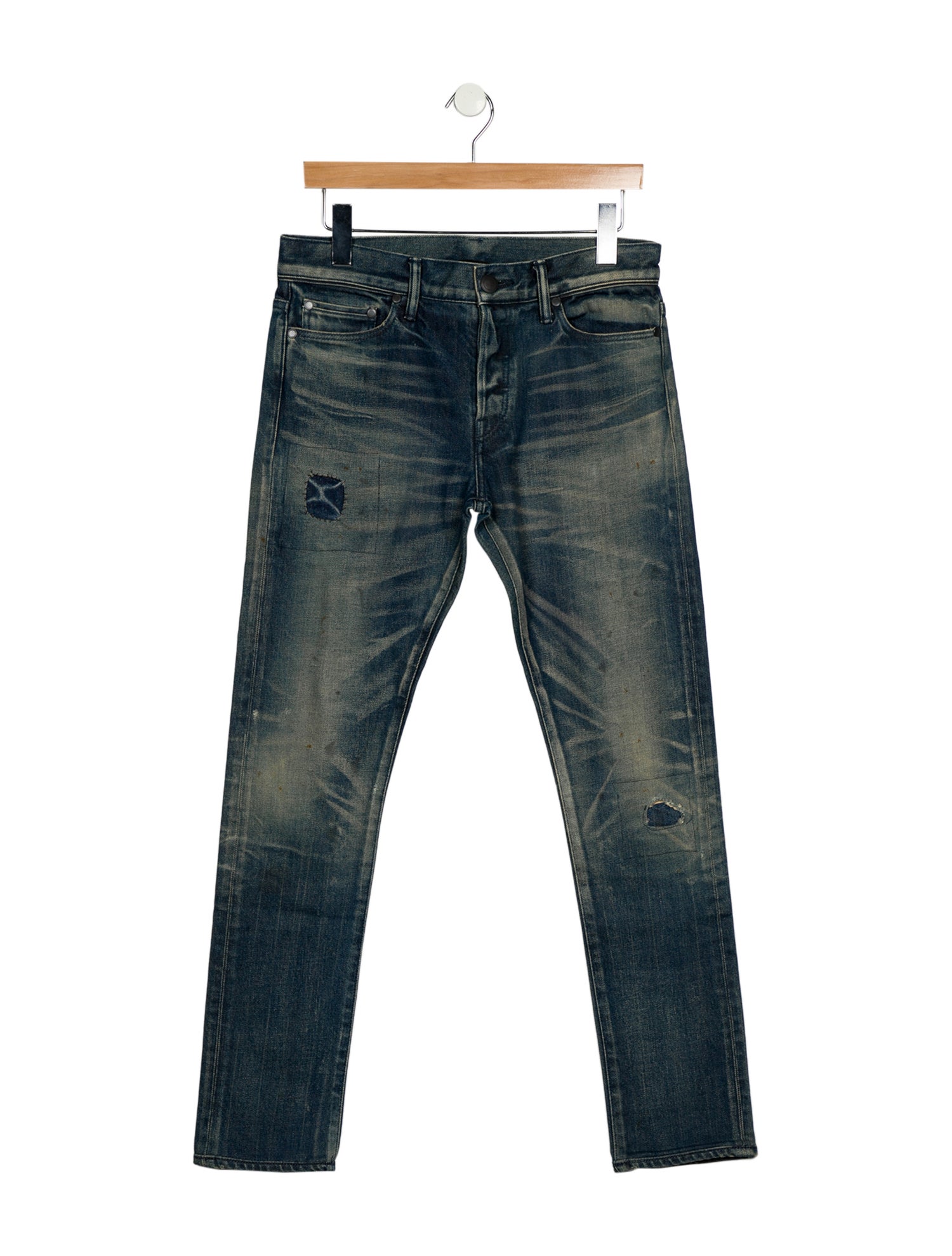 RRL & Co. Skinny Jeans - Black, 9.75" Rise Jeans, Clothing - WRRLL32141 ...