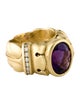 Elizabeth Rand 18K 3.80ct Amethyst & Diamond Cocktail Ring - 18K Yellow ...