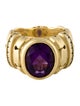 Elizabeth Rand 18K 3.80ct Amethyst & Diamond Cocktail Ring - 18K Yellow ...