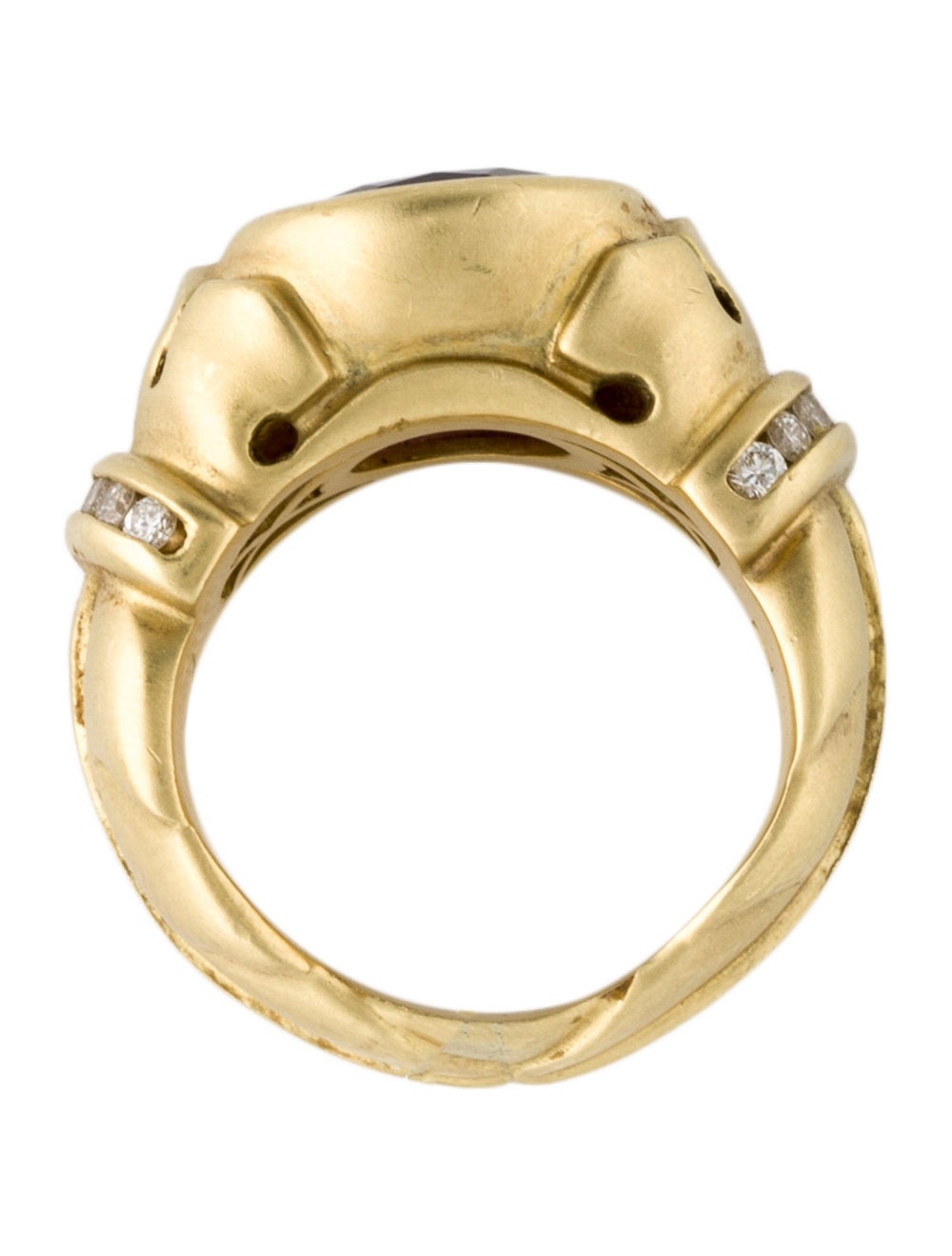 Elizabeth Rand 18K 3.80ct Amethyst & Diamond Cocktail Ring - 18K Yellow ...