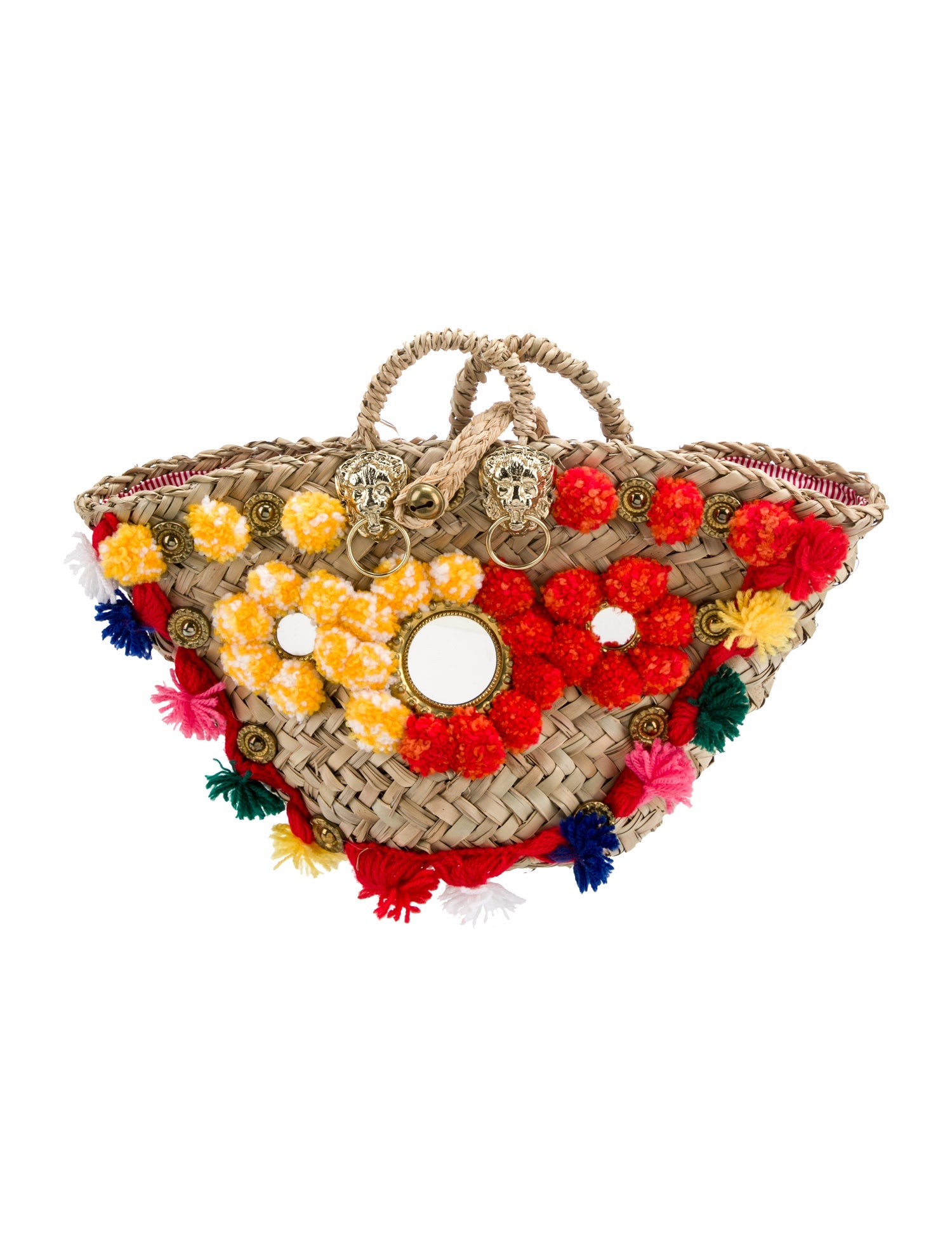 Emerging Designer - No Designer Code Pom-Pom Embellished Straw Handle ...