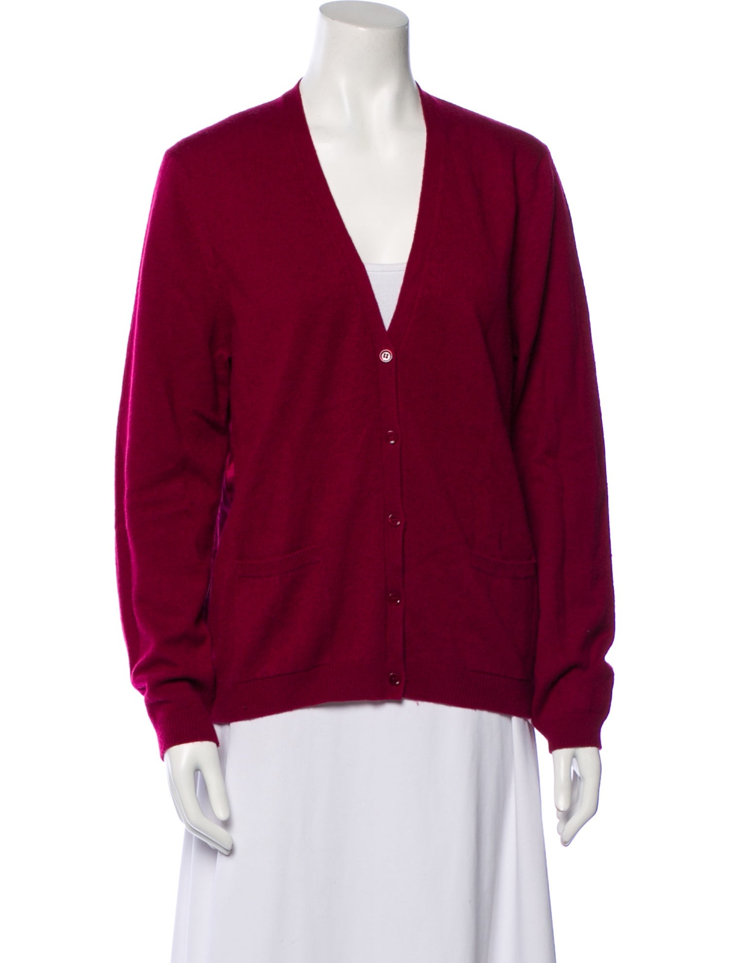 Eric Bompard Cashmere V-Neck Sweater - Red Knitwear, Clothing ...