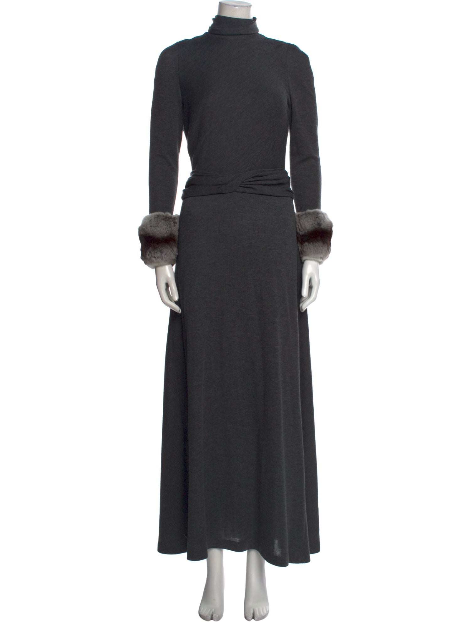 Eric Gaskins Turtleneck Long Dress - Grey Dresses, Clothing ...