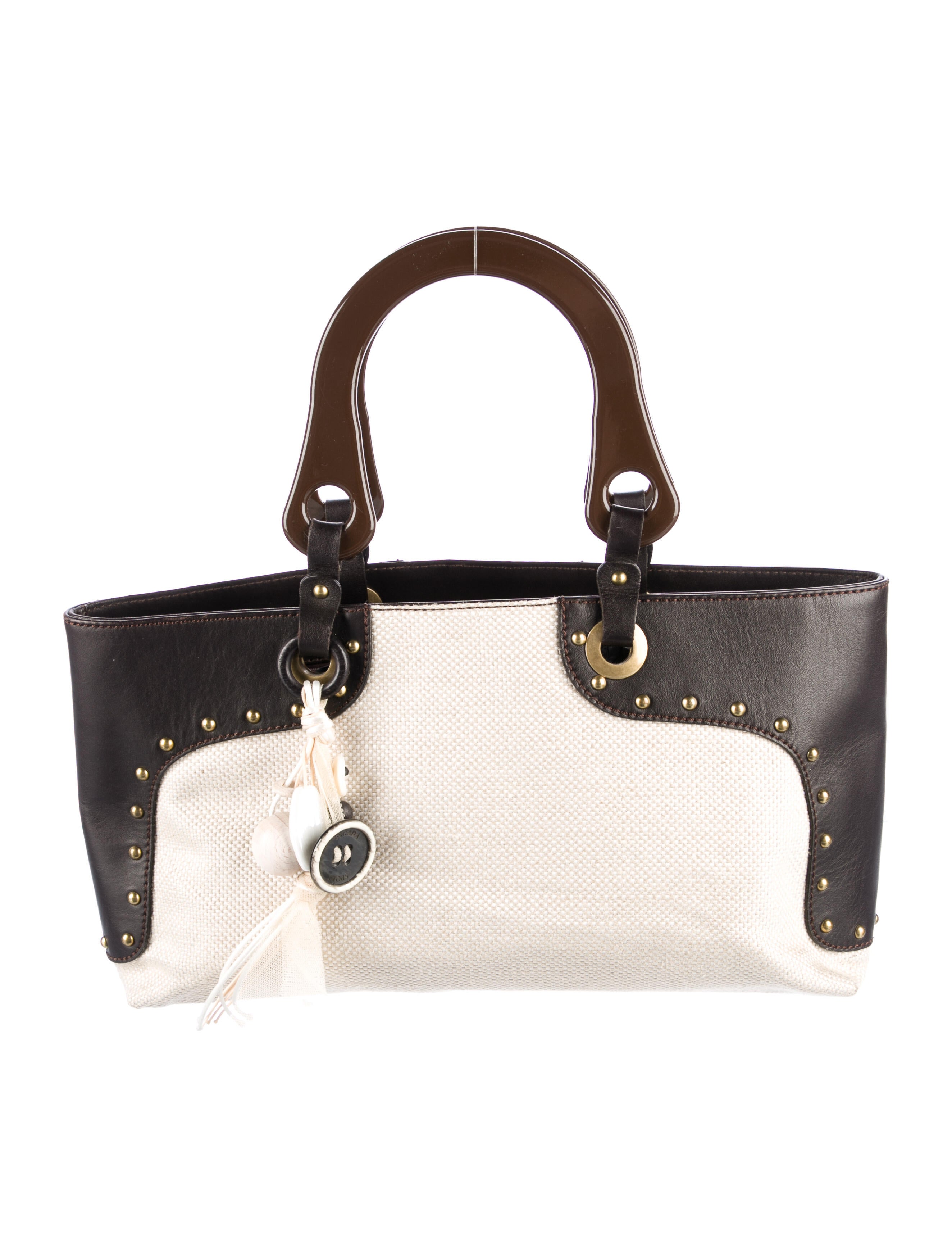 Escada Sport Canvas Leather Trim Handle Bag - Neutrals Handle Bags ...