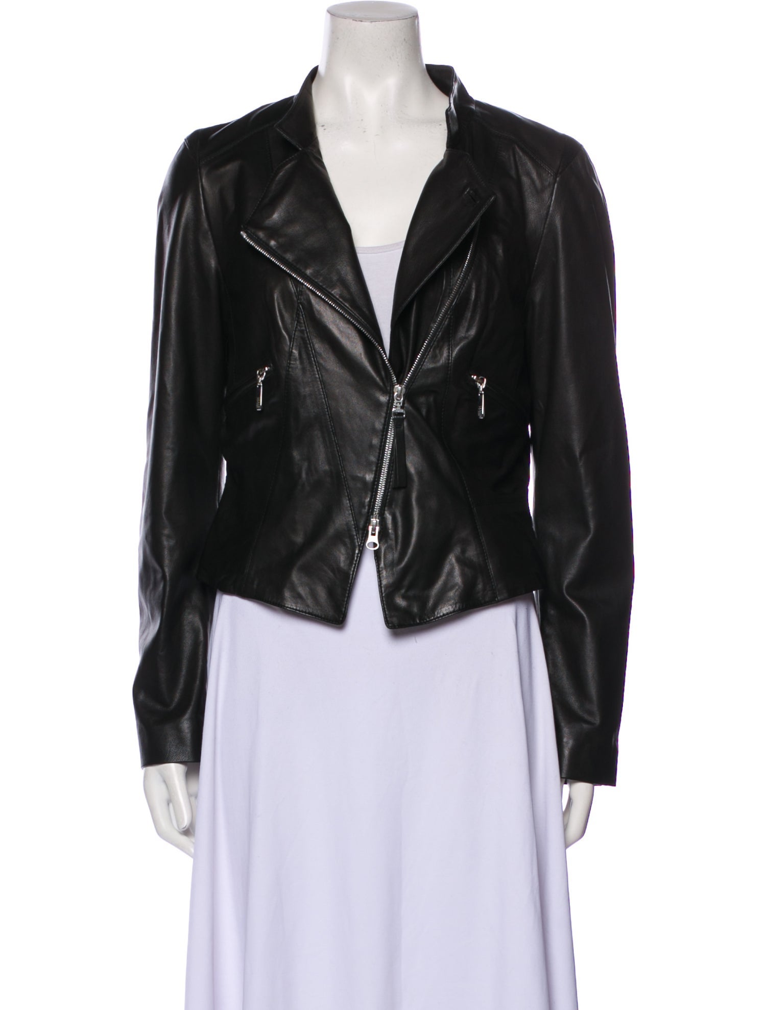Escada Sport Lamb Leather Biker Jacket - Black Jackets, Clothing ...