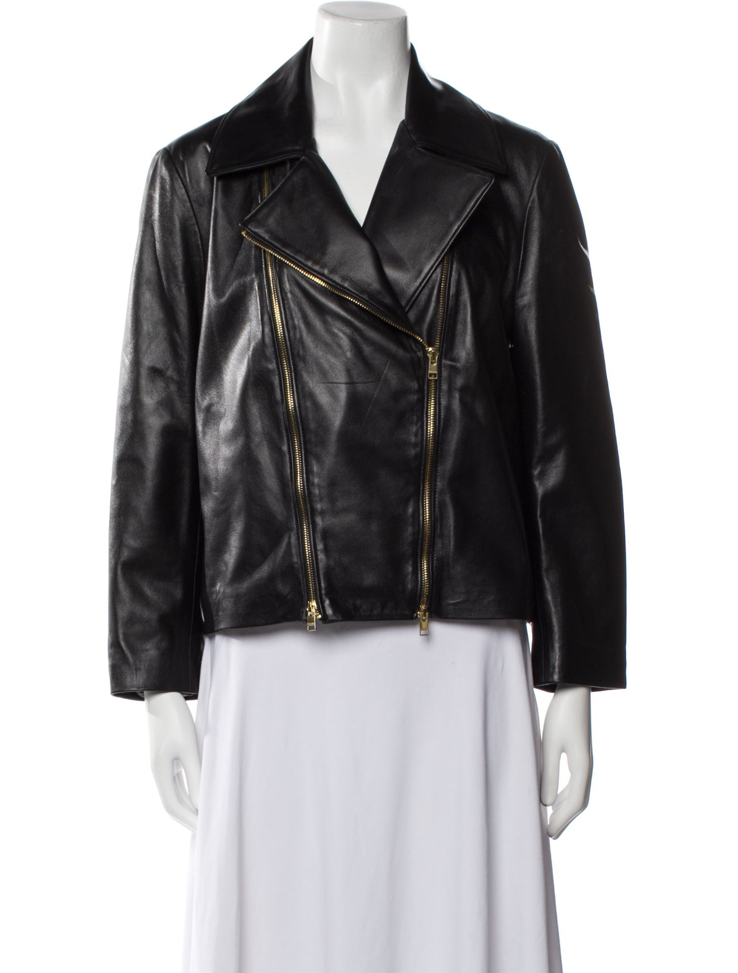 Escada Sport Leather Biker Jacket - Black Jackets, Clothing - WES34210 ...