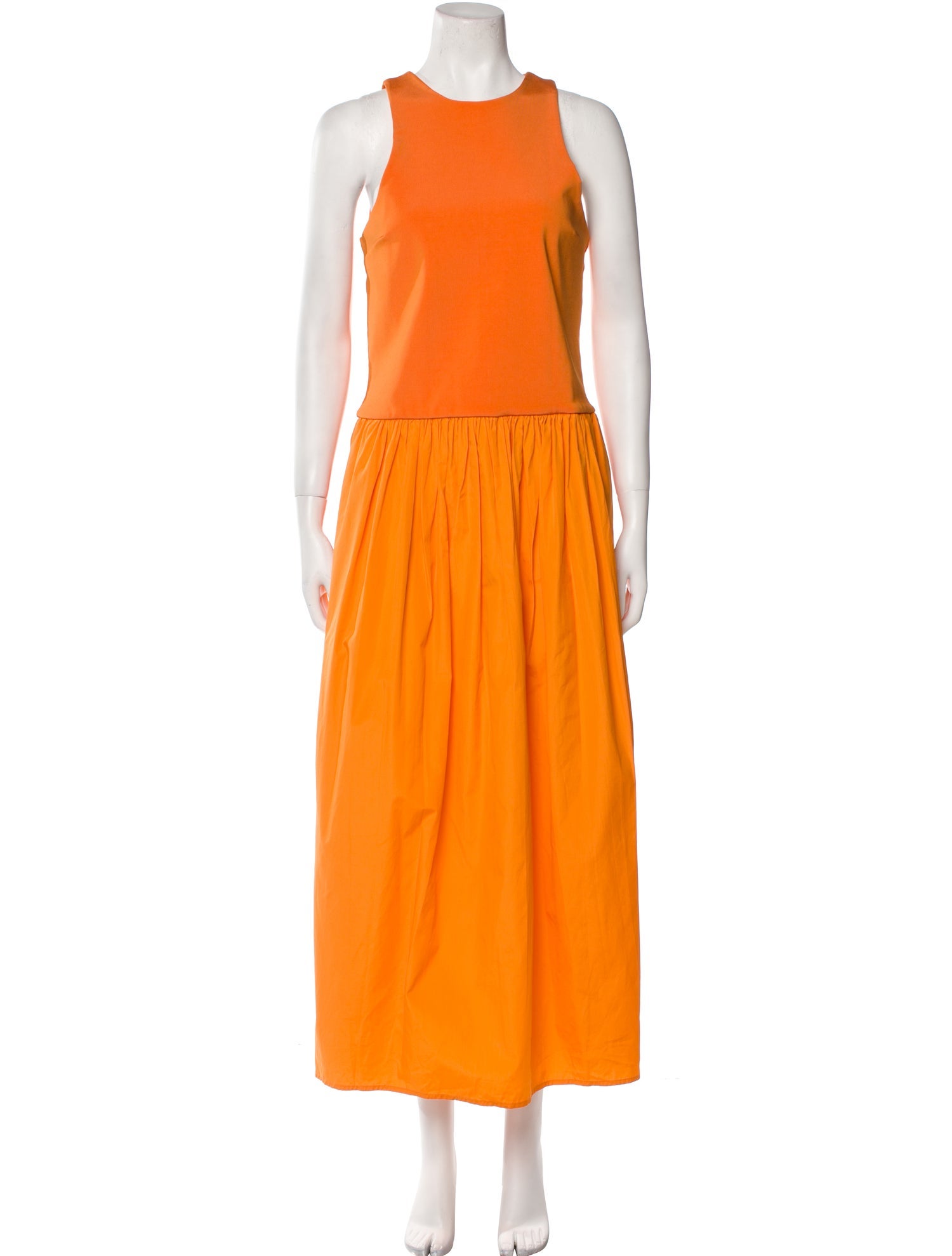 Esse Studios Crew Neck Long Dress - Orange Dresses, Clothing ...