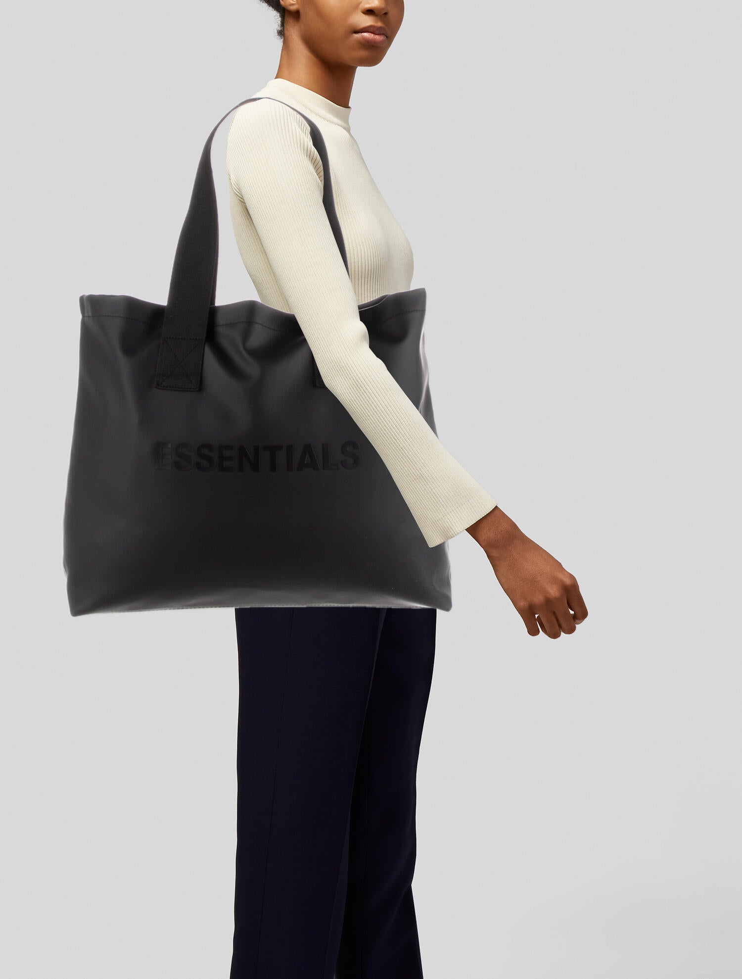 Essentials - Fear of God Coated Canvas Logo Tote - Black Totes, Bags ...