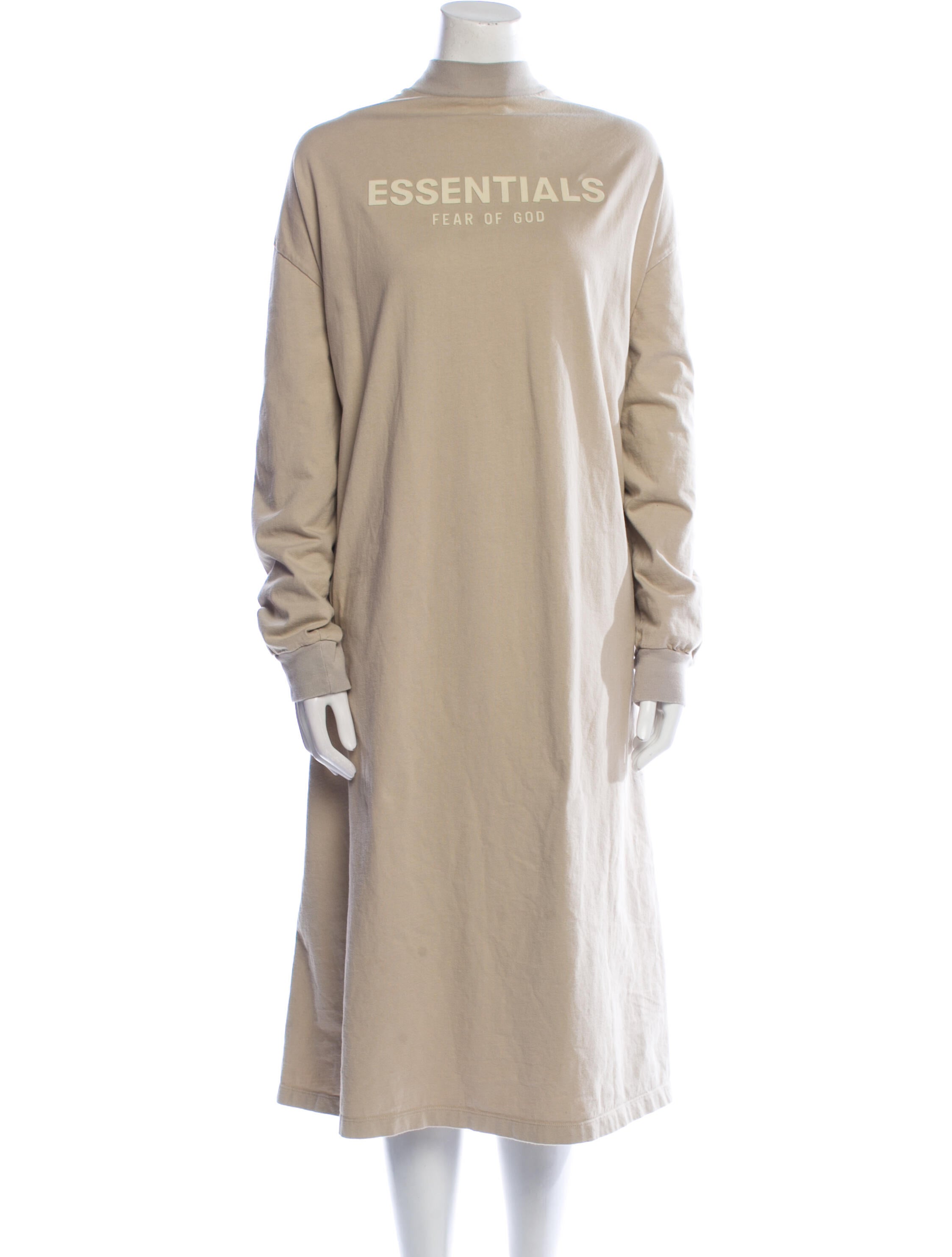 Essentials - Fear of God Mock Neck Knee-Length Dress - Neutrals Dresses ...