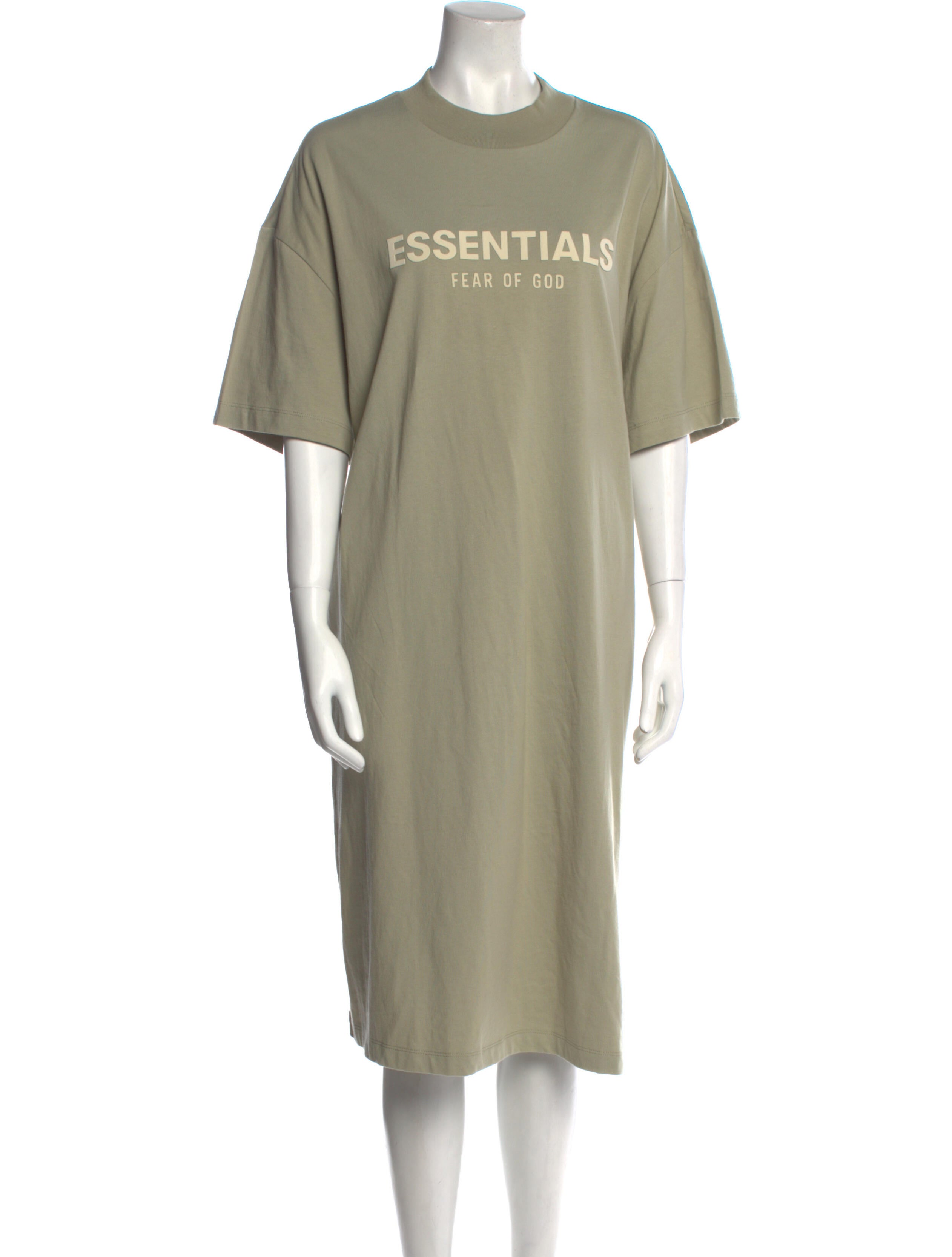 Essentials - Fear of God Crew Neck Midi Length Dress w/ Tags - Green ...