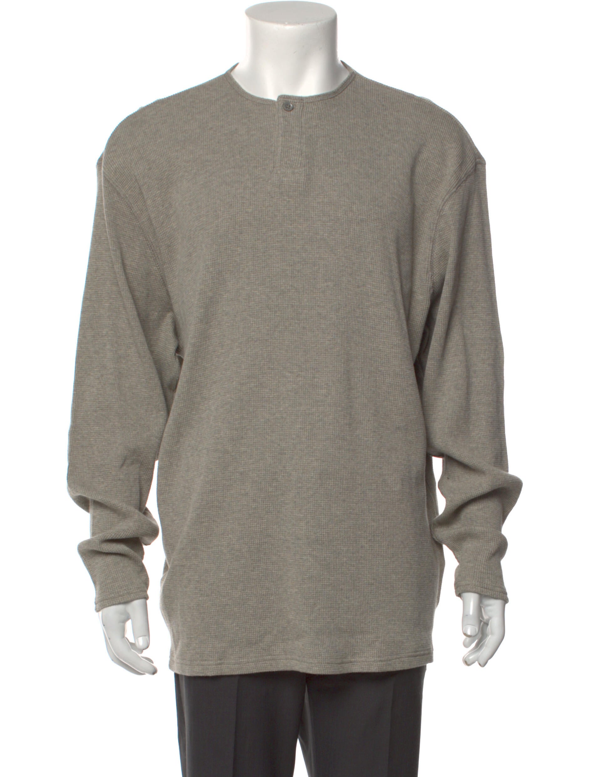 Essentials - Fear of God Crew Neck Long Sleeve Henley w/ Tags - Grey T ...