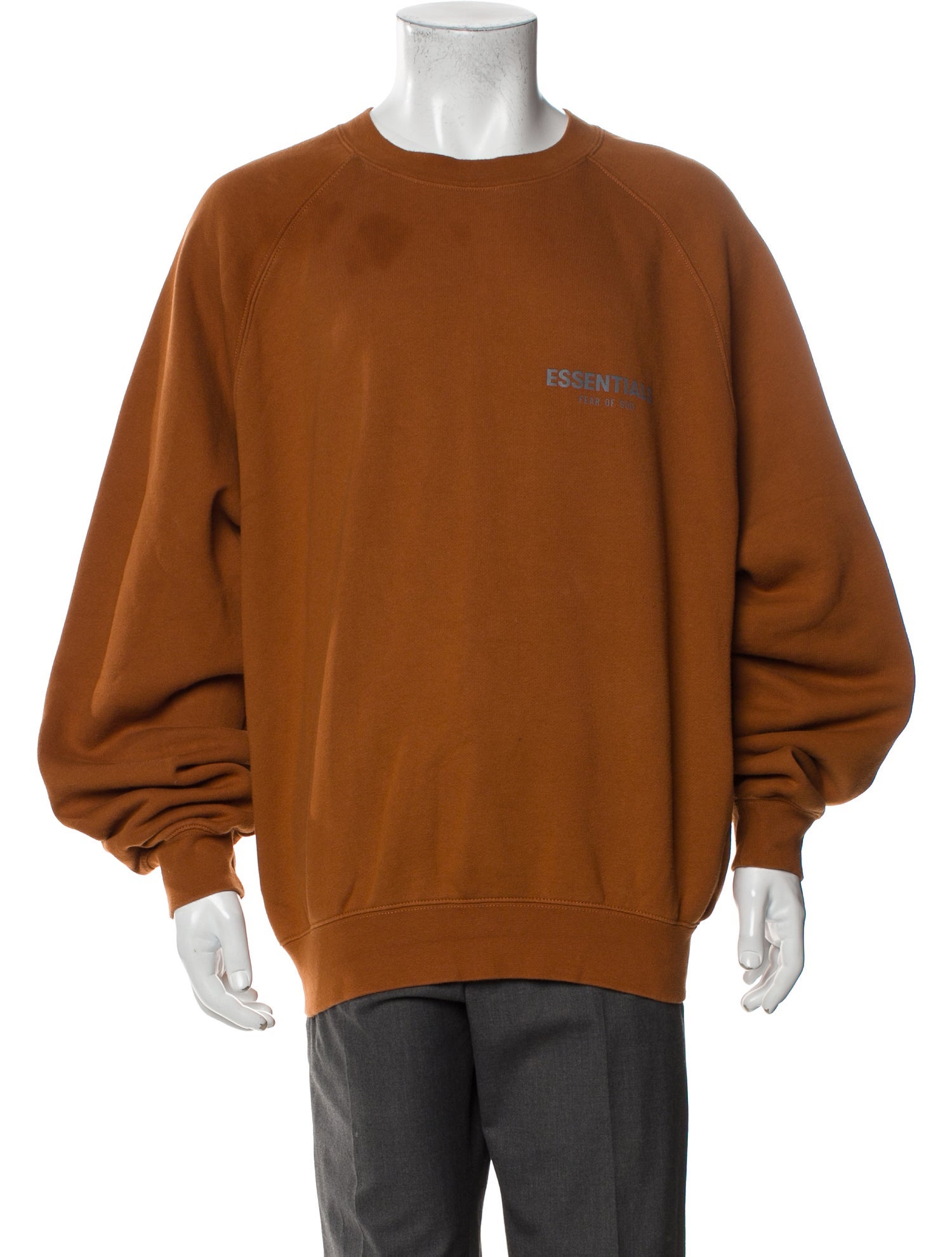 Essentials - Fear of God Crew Neck Long Sleeve Sweatshirt - Orange ...