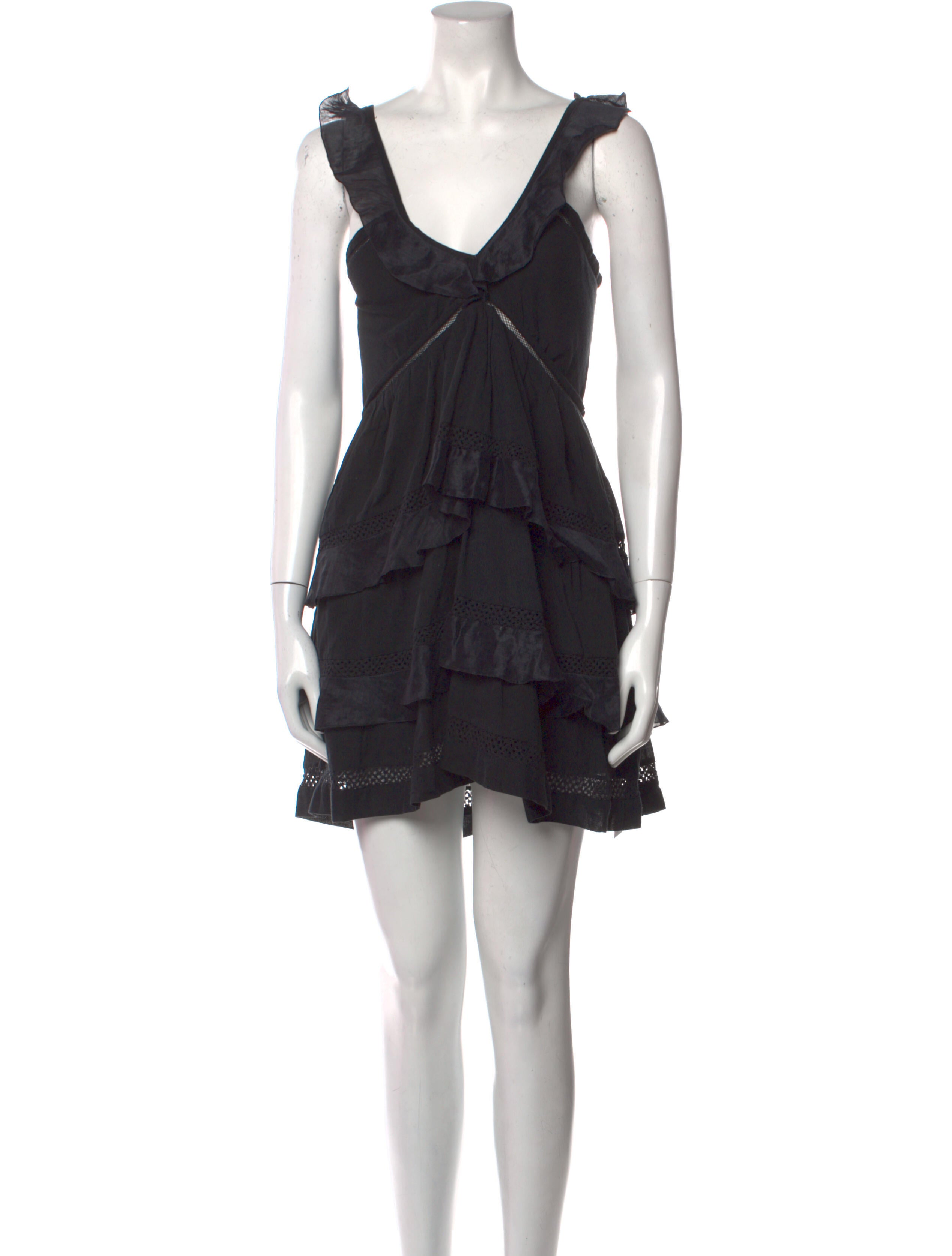 Étoile Isabel Marant V-Neck Mini Dress - Black Dresses, Clothing ...
