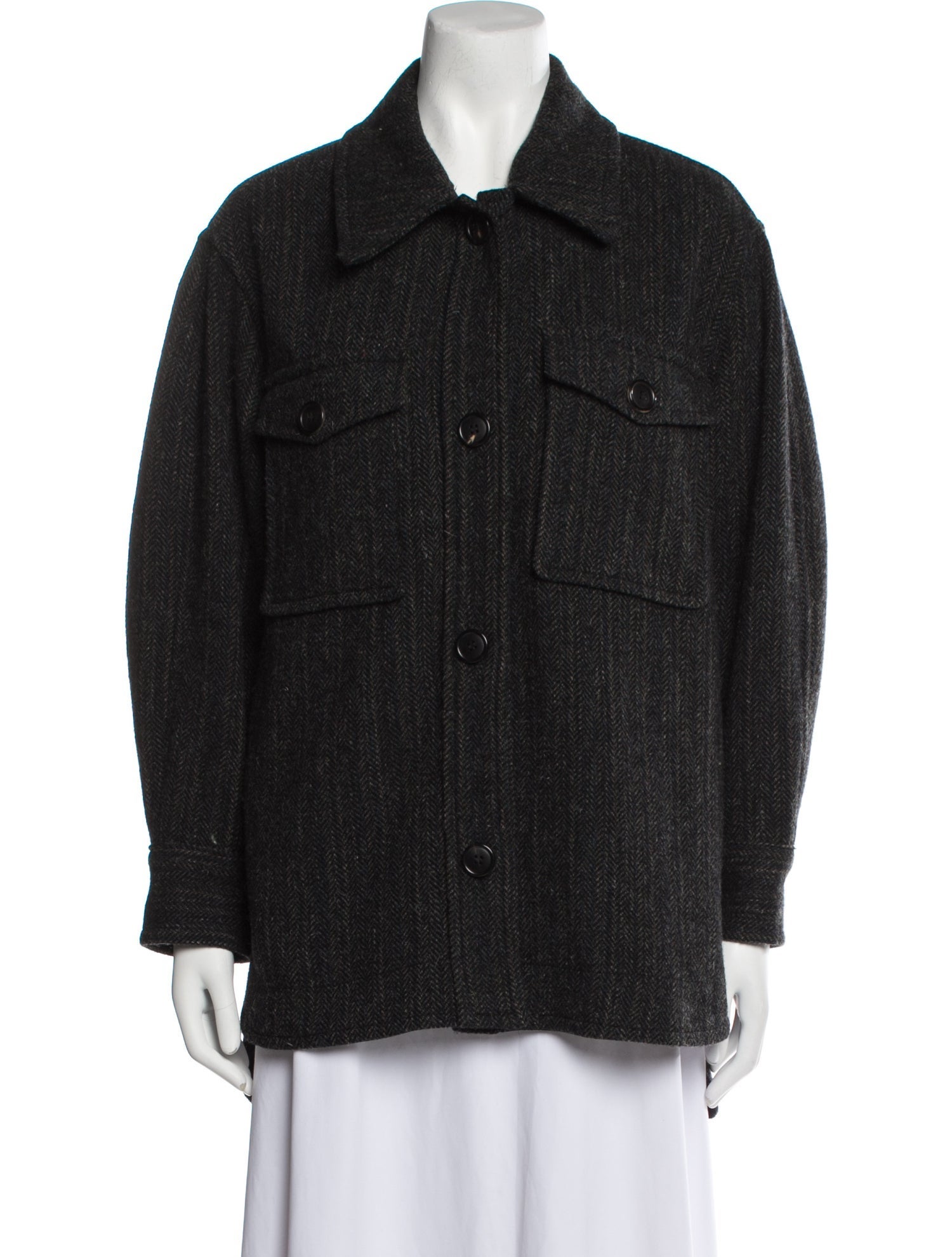 Étoile Isabel Marant Wool Tweed Pattern Jacket - Blue Jackets, Clothing ...