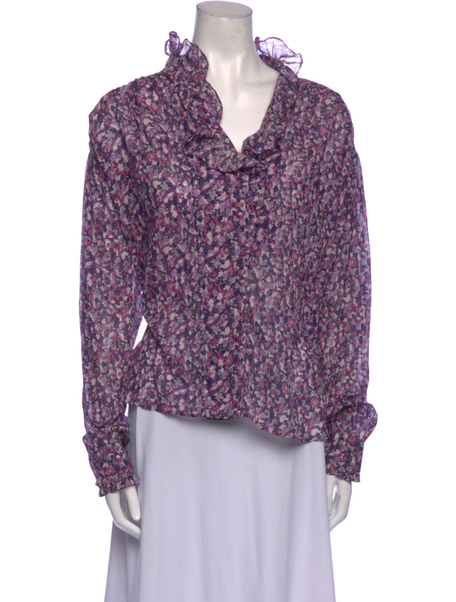 Étoile Isabel Marant Floral Print Cowl Neck Blouse - Purple Tops ...