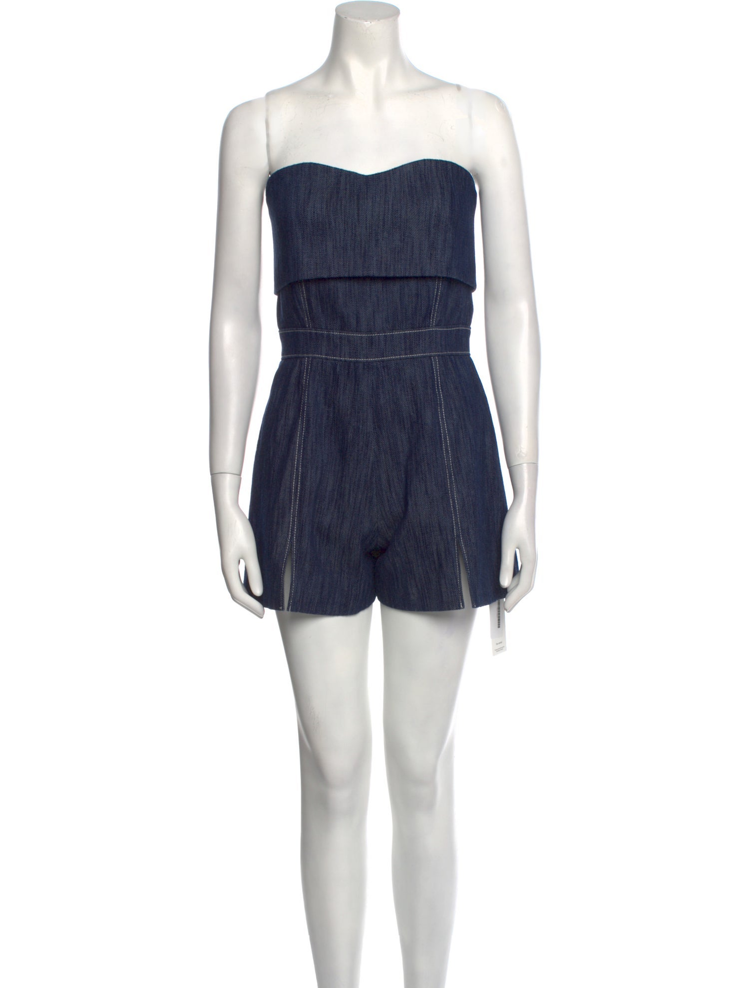 Alexis Strapless Romper - Blue, 13.5" Rise Jumpsuits and Rompers ...