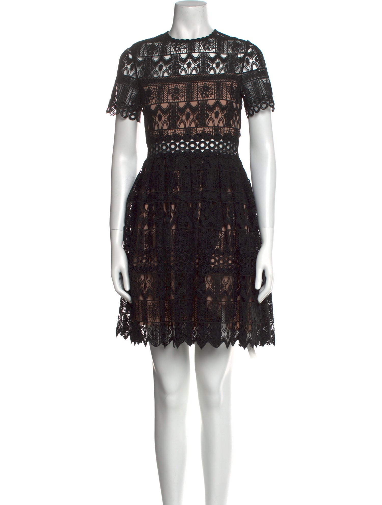 Alexis Lace Pattern Mini Dress - Black Dresses, Clothing - WEX103569 ...