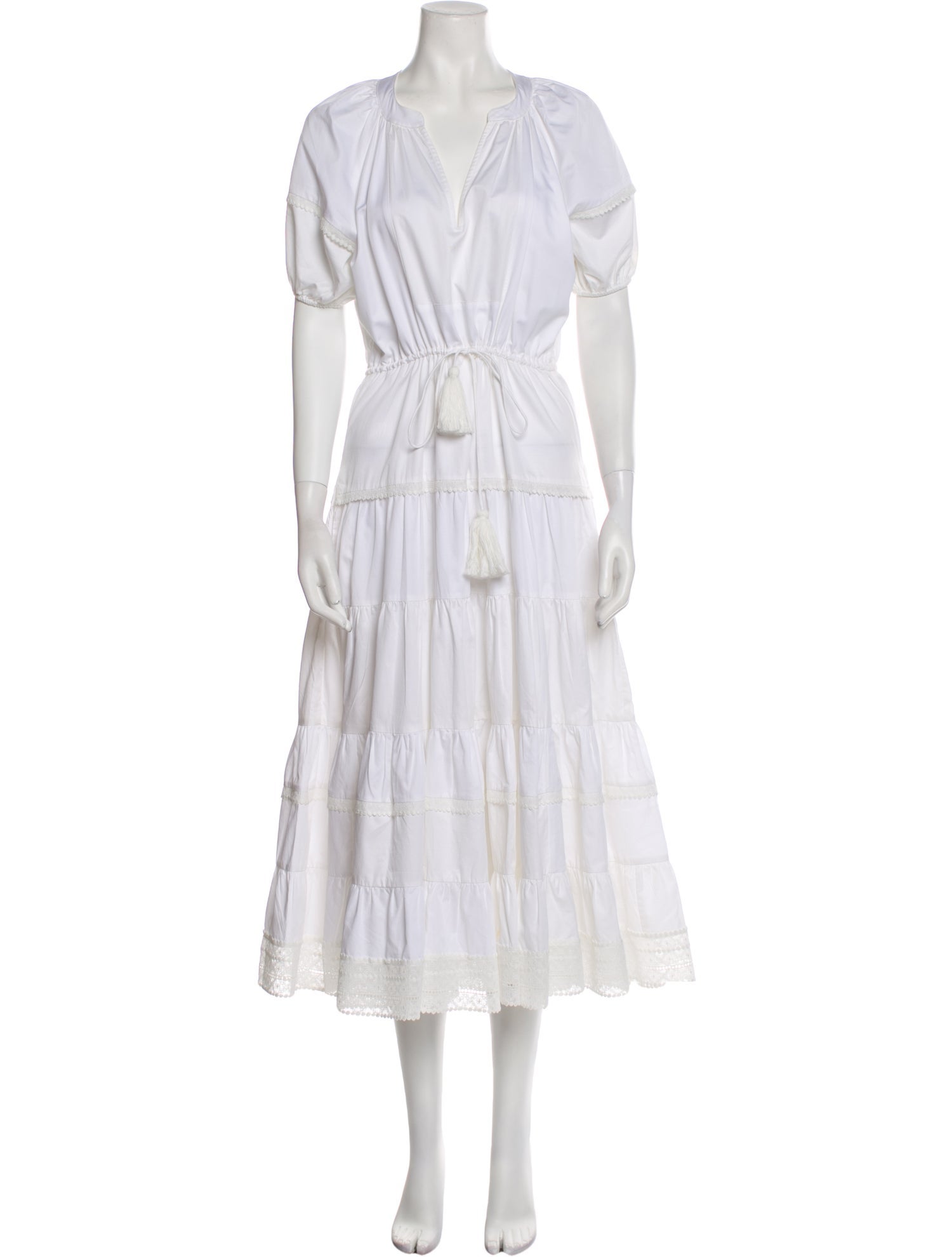 Alexis V-Neck Long Dress - White Dresses, Clothing - WEX106080 | The ...