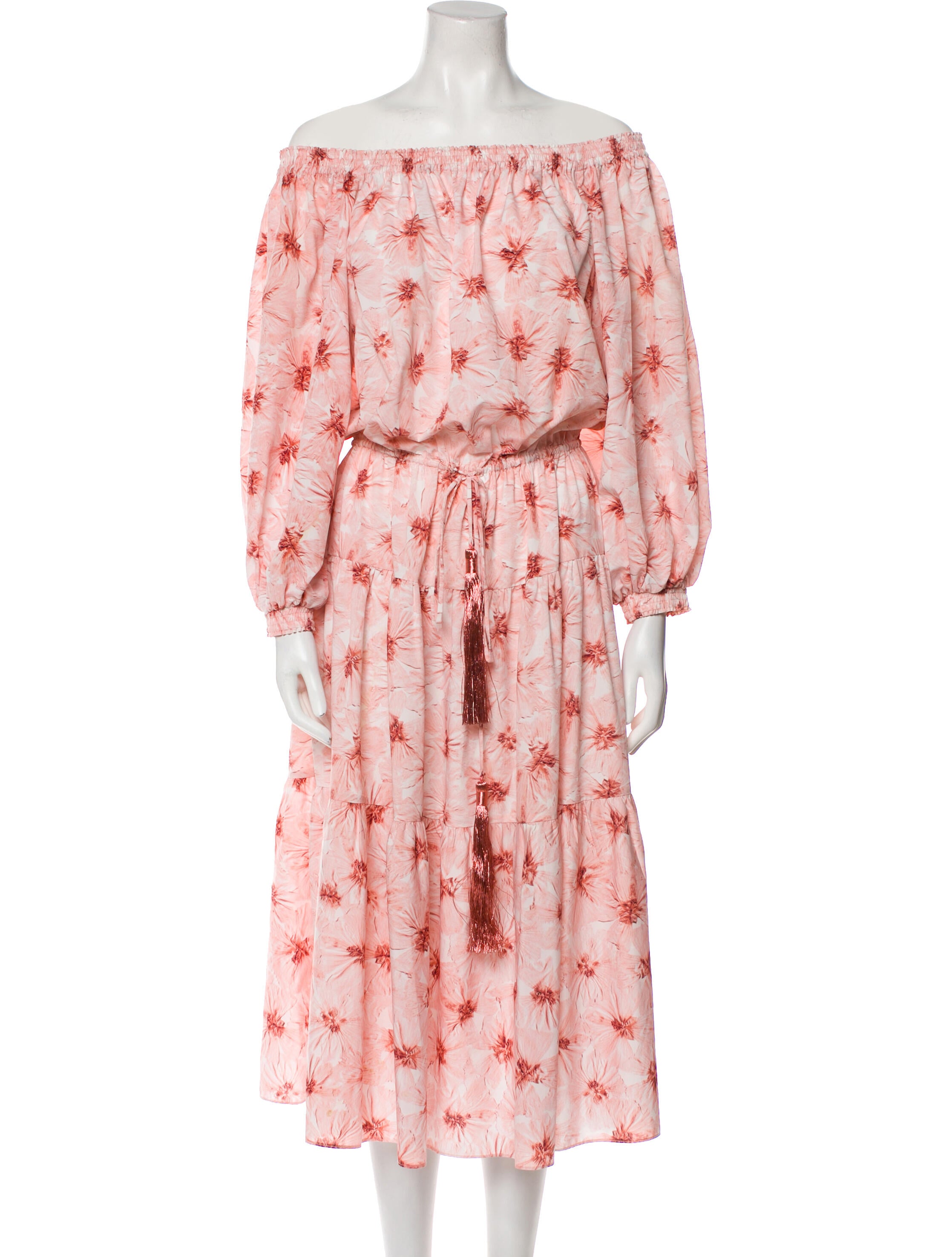 Alexis Floral Print Long Dress - Pink Dresses, Clothing - WEX106571 ...