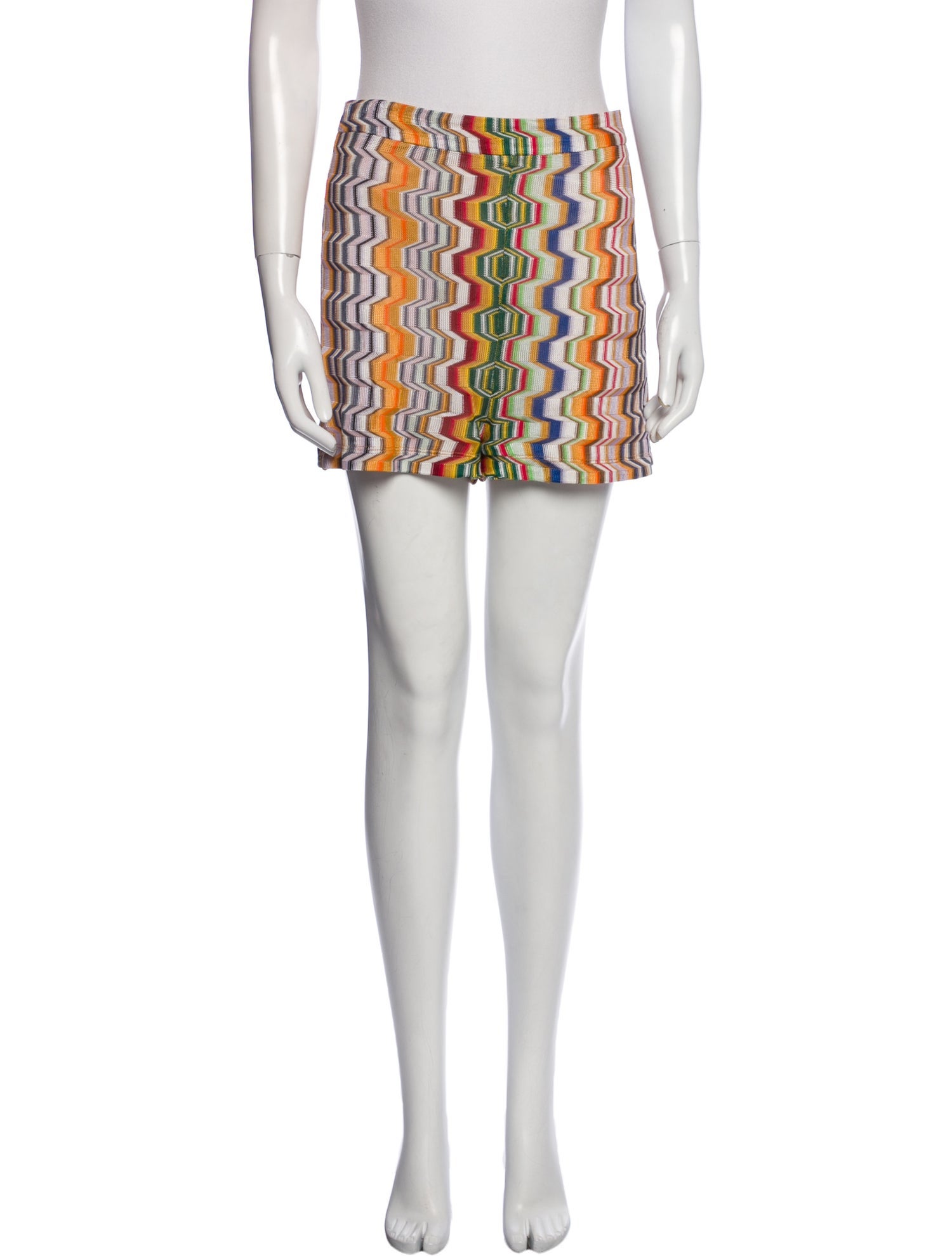 Alexis Striped Mini Shorts - 14" Rise Shorts, Clothing - WEX108318 ...