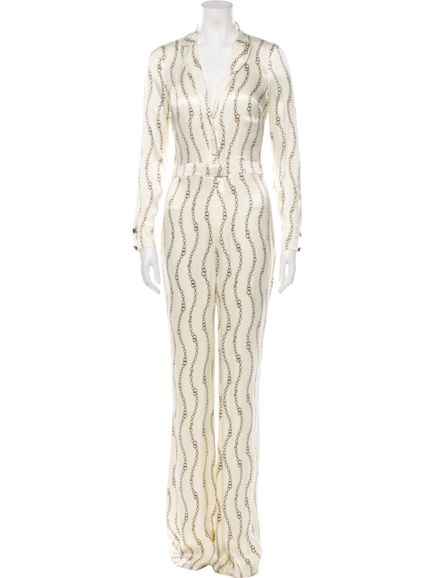 Alexis Printed V-Neck Jumpsuit - Neutrals, 12" Rise Jumpsuits and ...