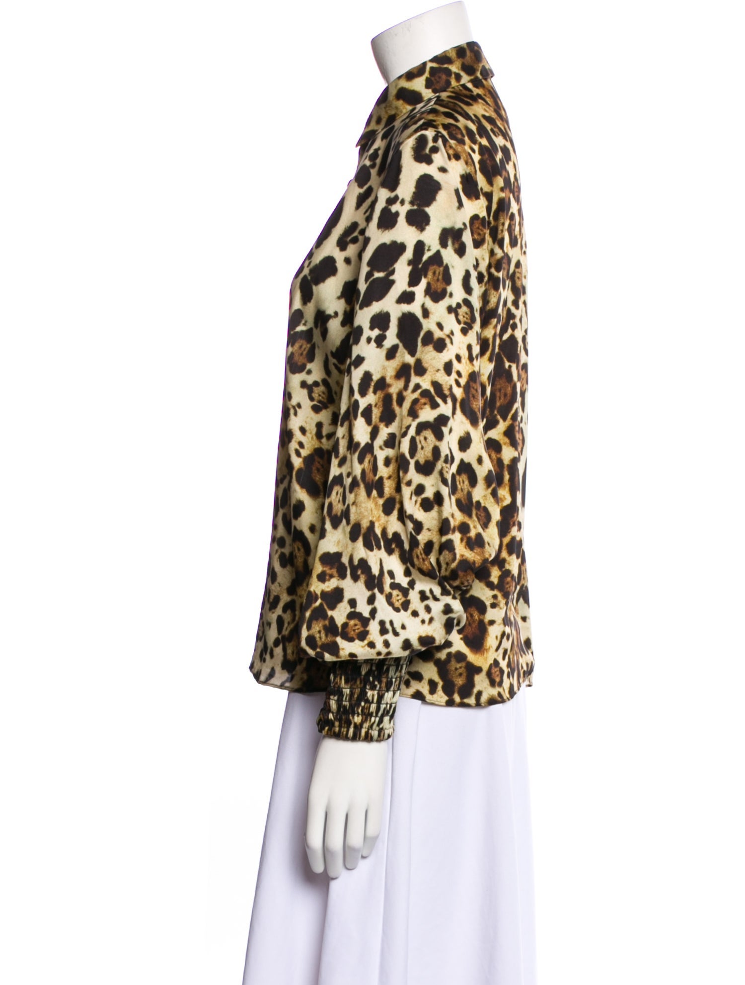 Anine Bing Silk Animal Print Button-Up Top - Neutrals Tops, Clothing ...