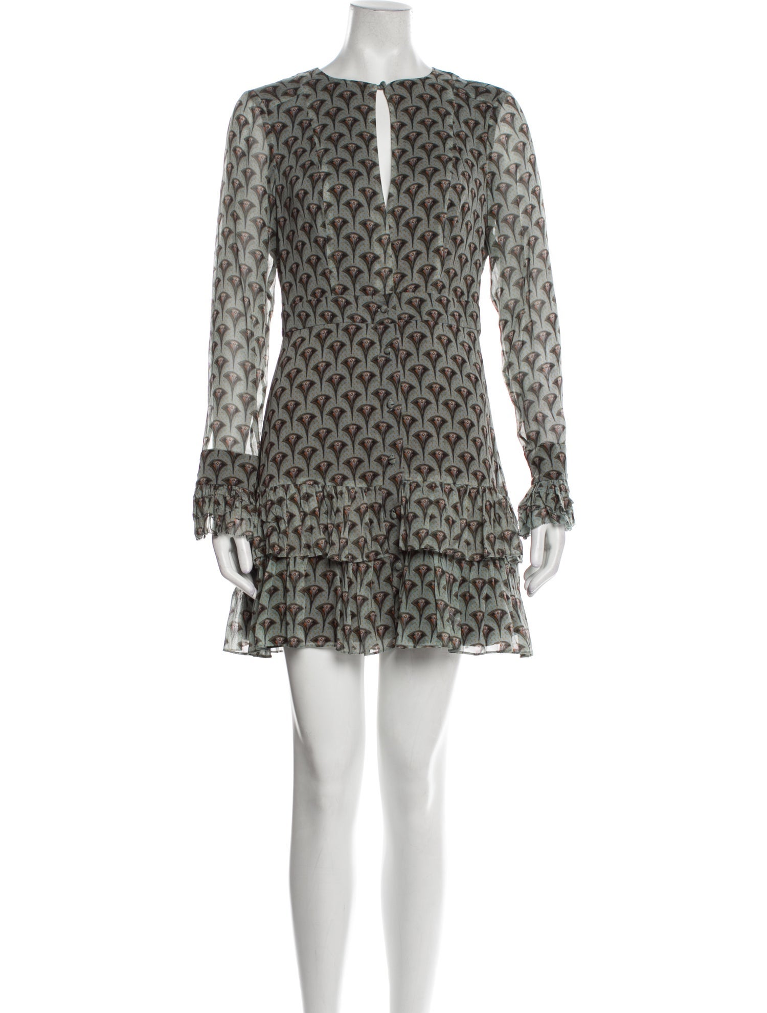 Alexis Animal Print Mini Dress - Green Dresses, Clothing - WEX110743 ...